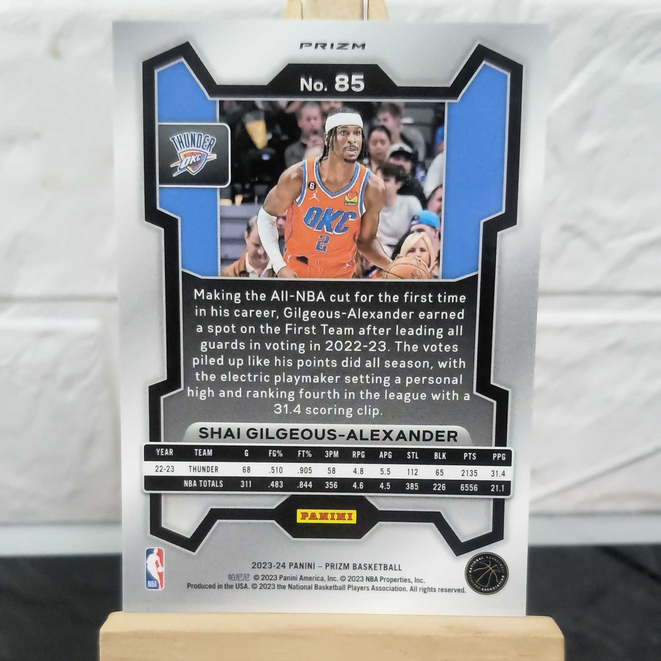 2023-24 Panini Prizm Choice Shai Gilgeous-Alexander 亚历山大 SGA 雷霆 猝死独占 王蛇 ...