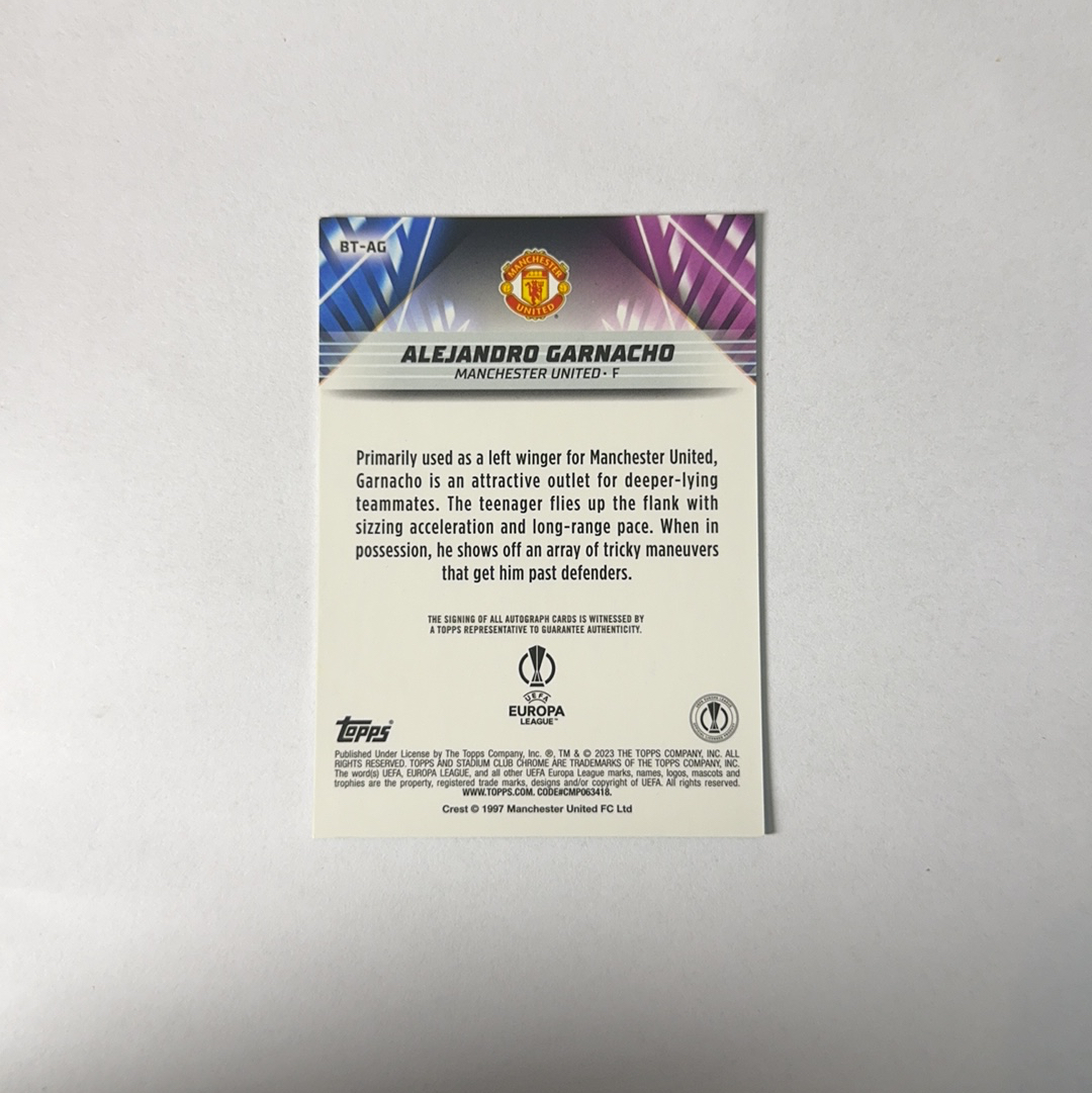 2023 Topps Stadium Club Chrome Alejandro Garnacho 英超 曼联 曼彻斯特联 阿根廷 亚历杭德罗 ...