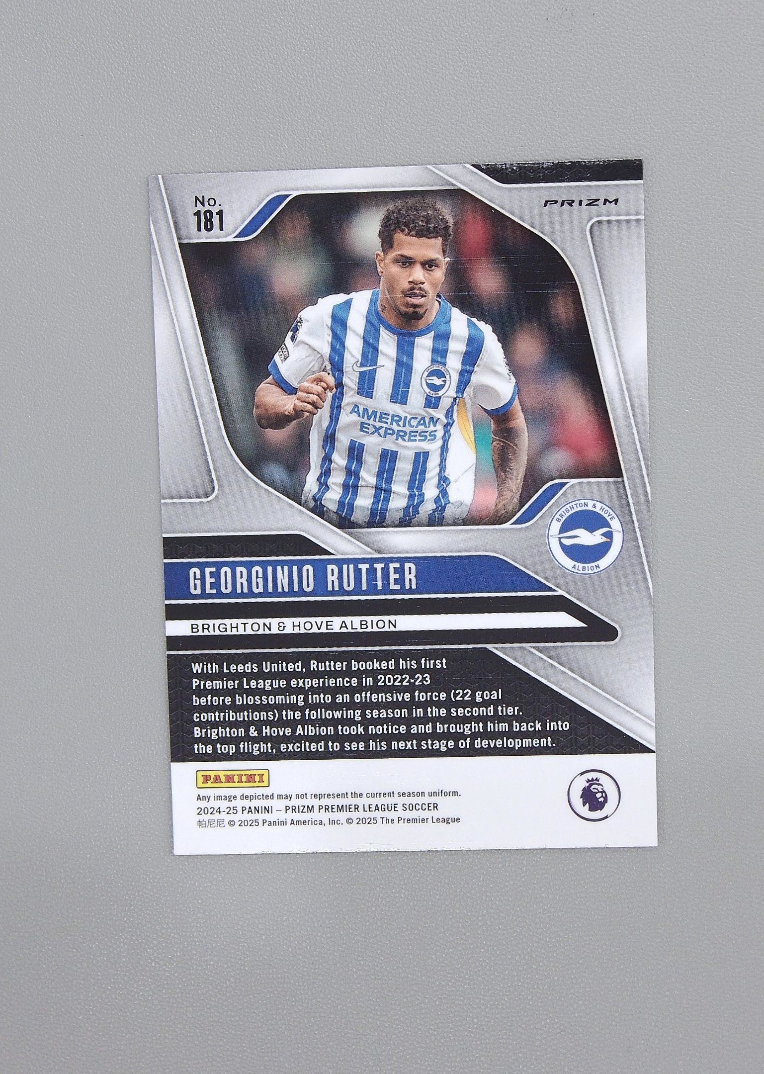 2024-25 Panini Prizm GEORINIO RUTTER 英超PZ 乔吉尼奥 吕特 吕特尔 法国 布莱顿 三色圈圈折 卡品如图 ...