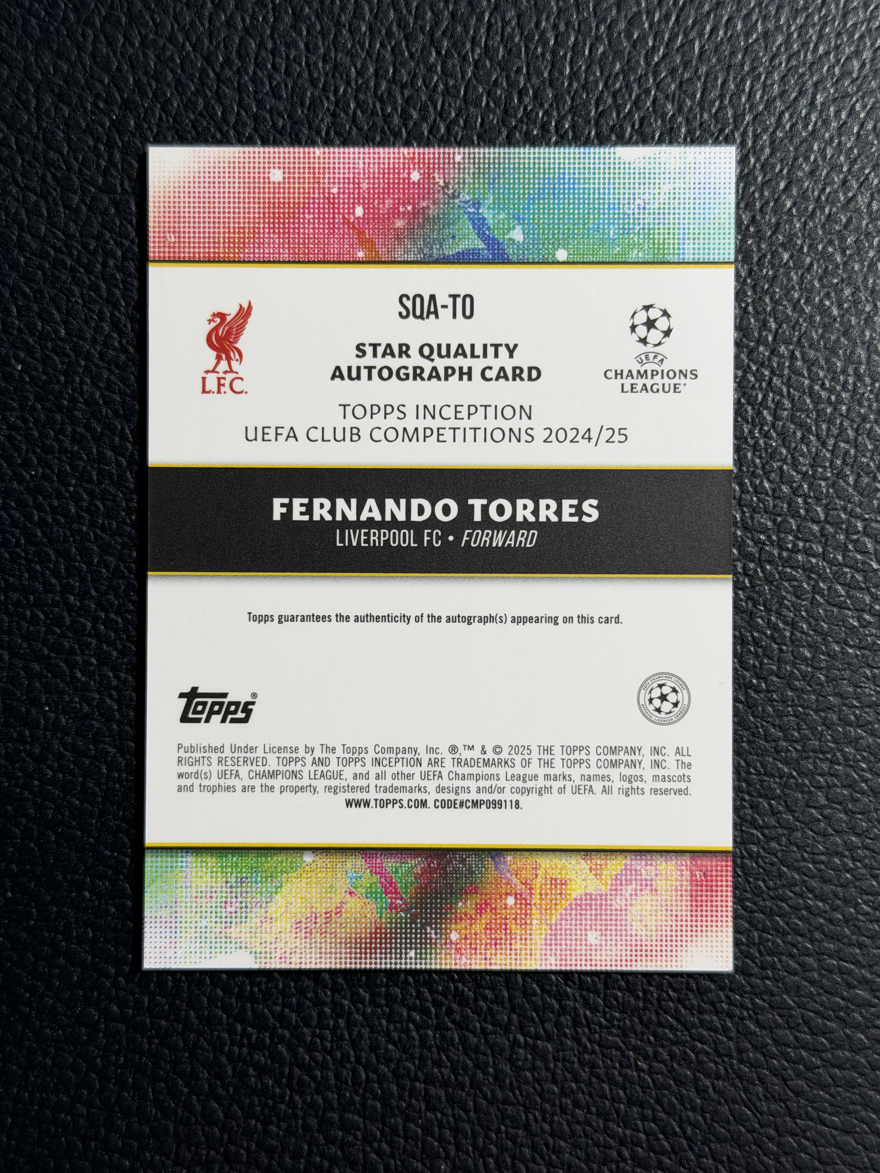 2024-25 Topps inception Fernando Torres Kacey拍卖欧冠盗梦 西班牙 利物浦传奇神锋 圣婴 托雷斯 ...