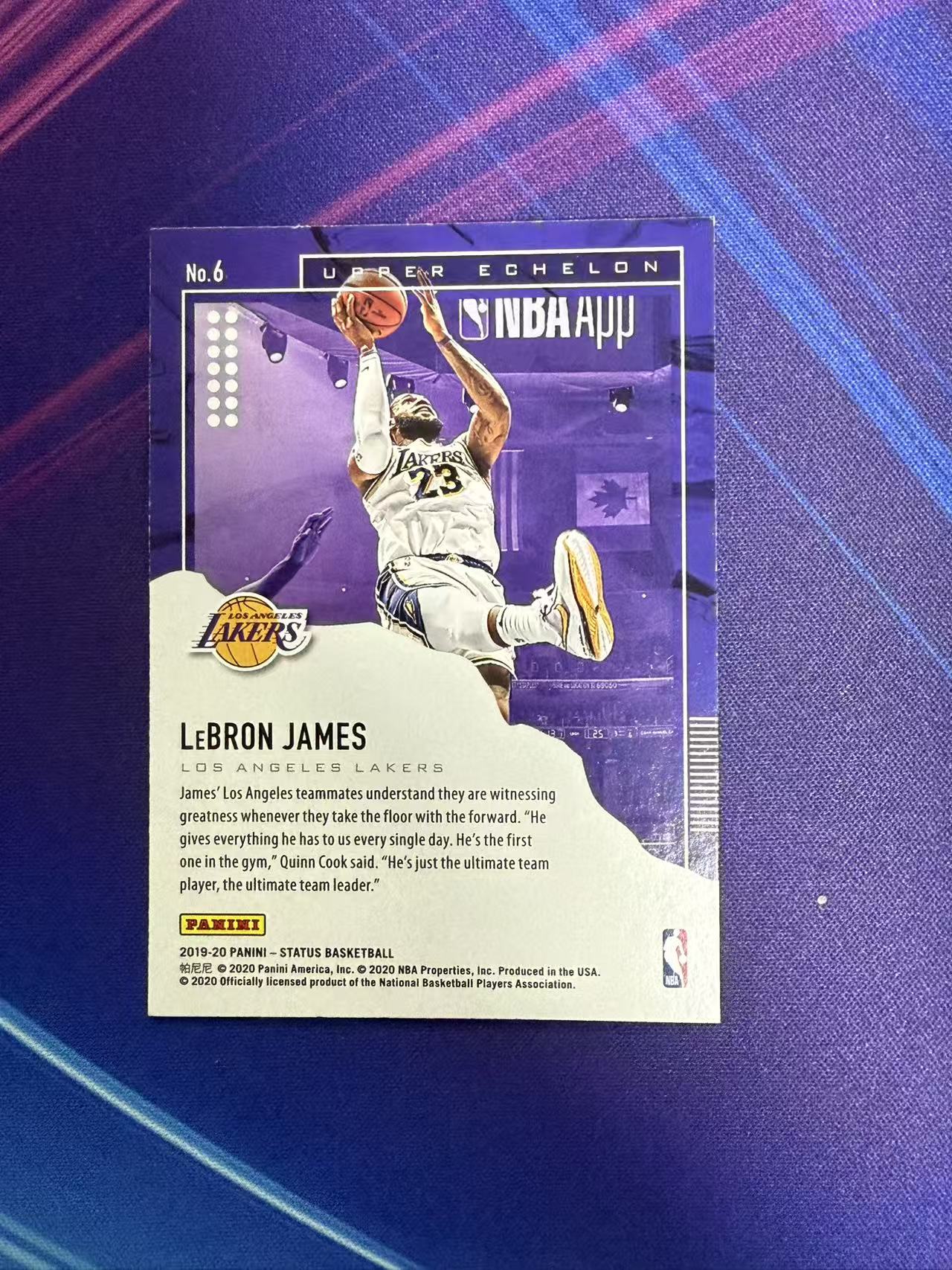 2019-20 Panini Status LeBron James 勒布朗 詹姆斯 湖人 Upper Echelon 水波纹特卡 ...