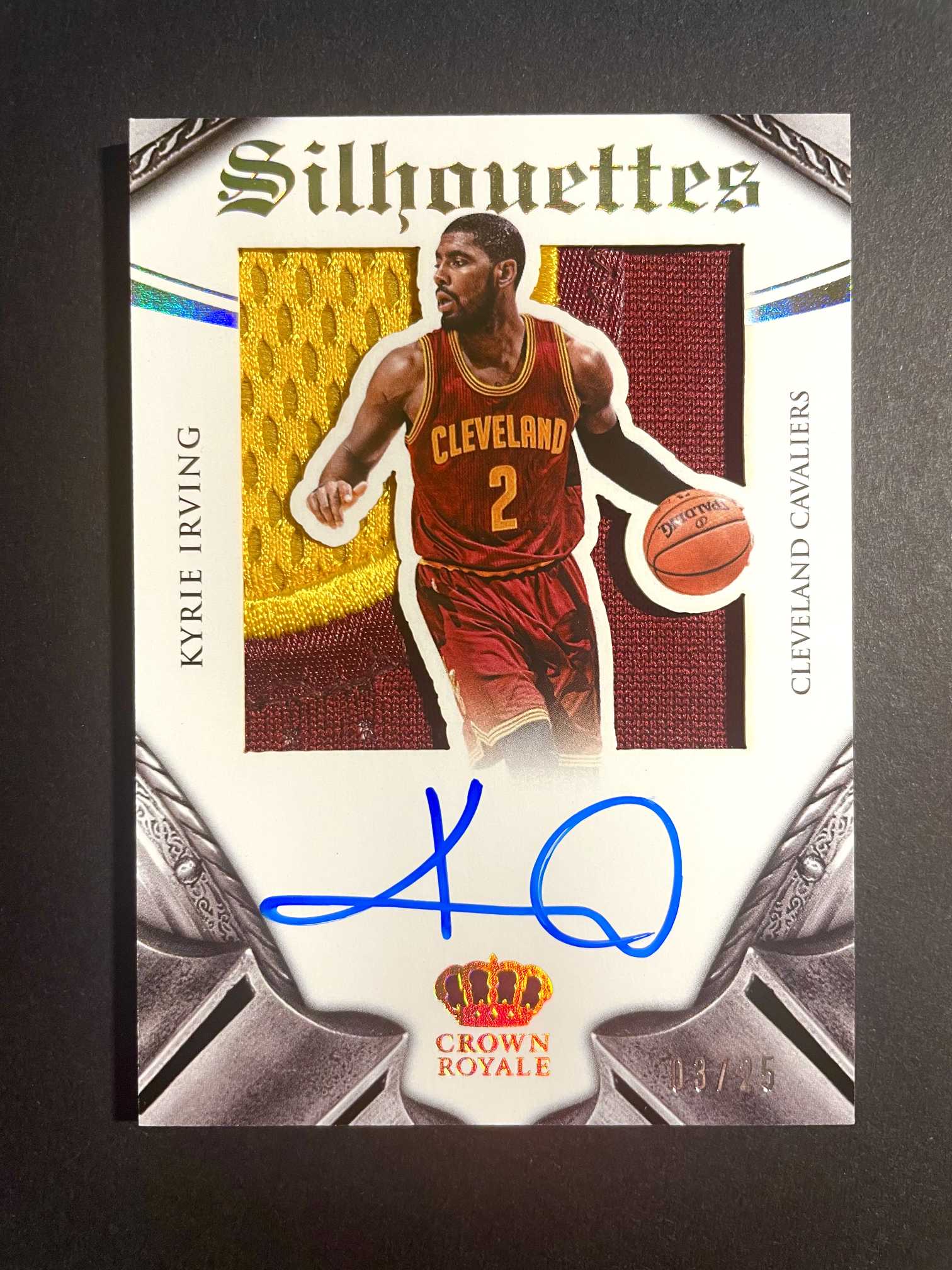 2014-15 Panini Crown Royale Kyrie Irving 骑士 凯里欧文 皇冠 剪影 暴力亲穿落场球衣patch签字 ...