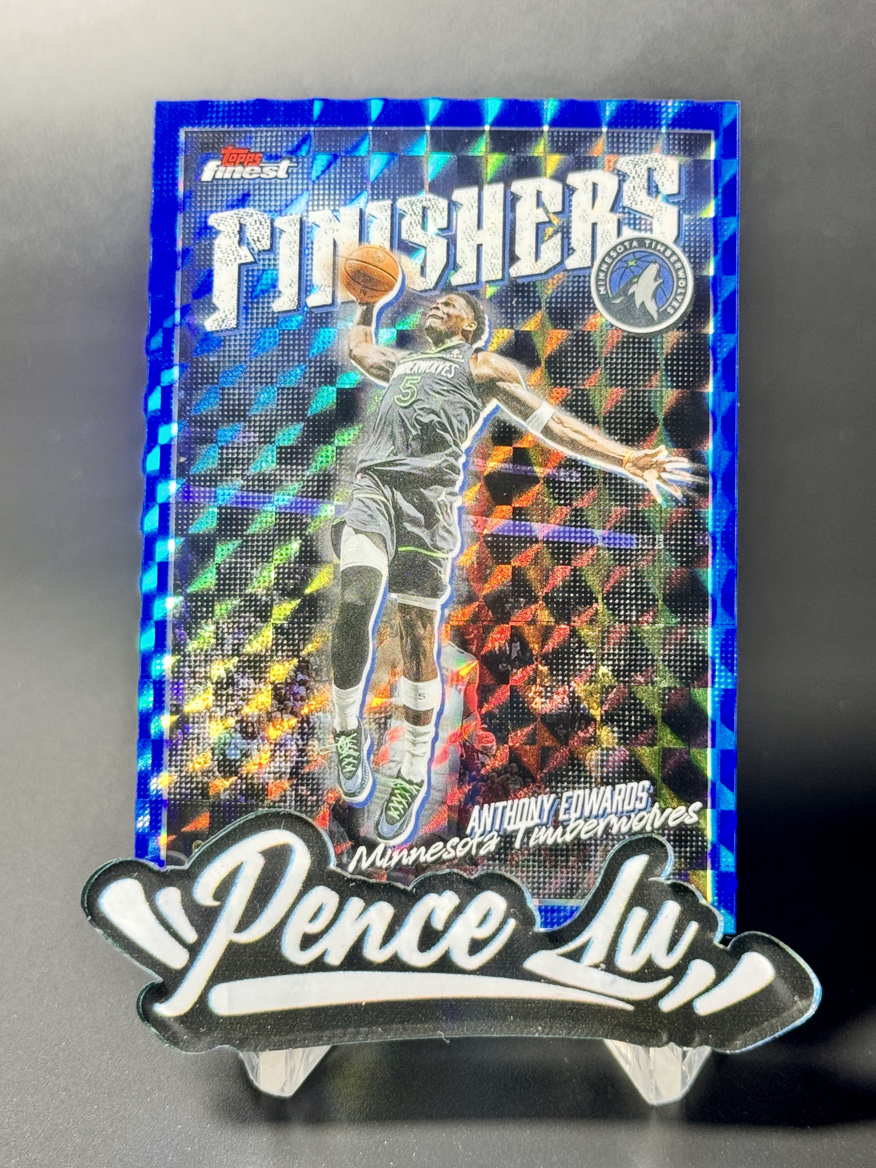 【喷子拍卖】2025-26 Topps Finest Anthony Edwards 森林狼 华子 爱德华兹 Finishers 蓝折 蓝几何 ...