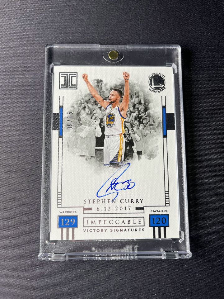 2017-18 Panini Impeccable Stephen Curry 小真金 勇士 斯蒂芬库里 victory胜利签 签字卡签 09 ...