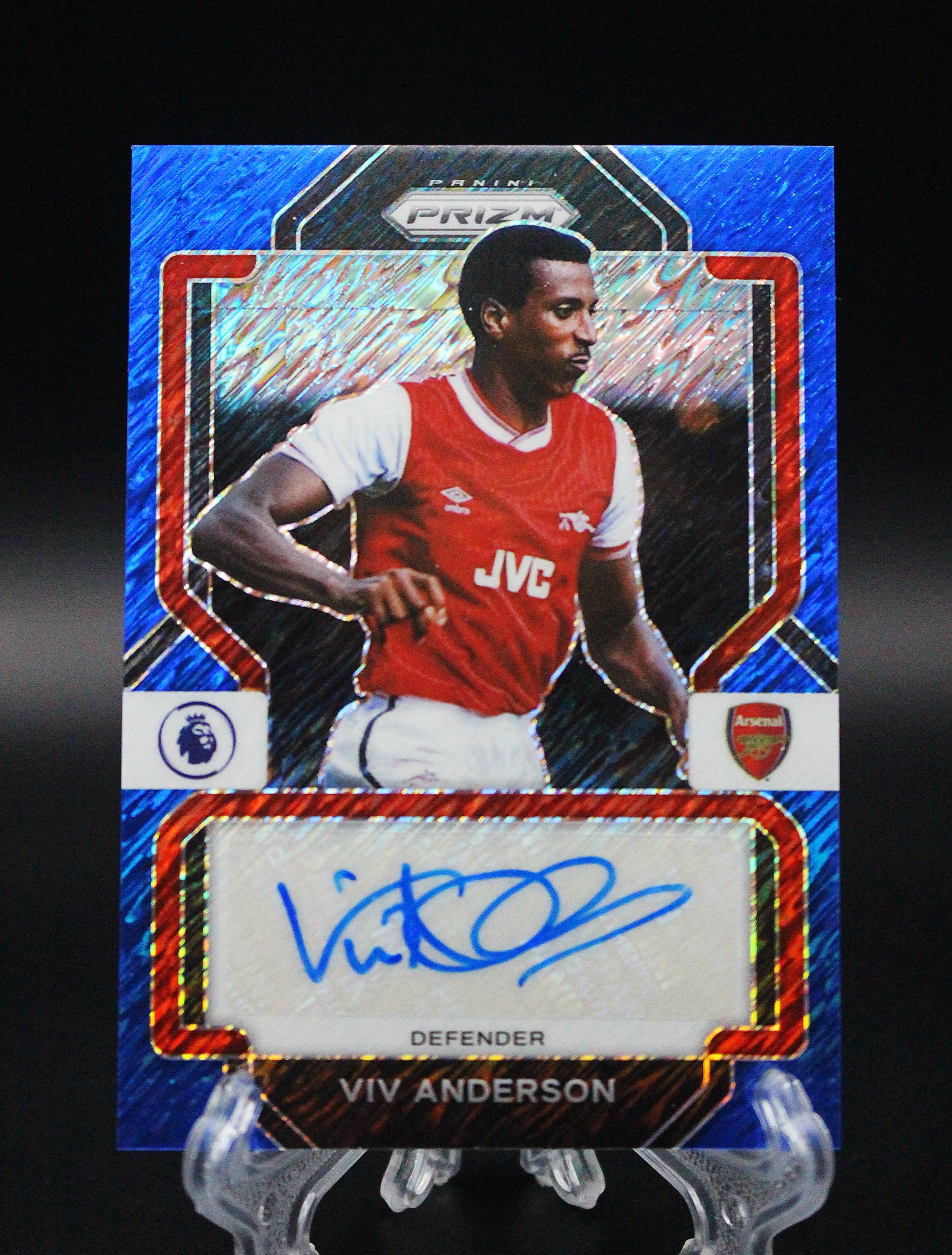 2022-23 Panini Prizm Viv Anderson 维维 安德森 签字 蓝Shimmer折射 阿森纳诺丁汉森林名宿 两夺欧冠 ...