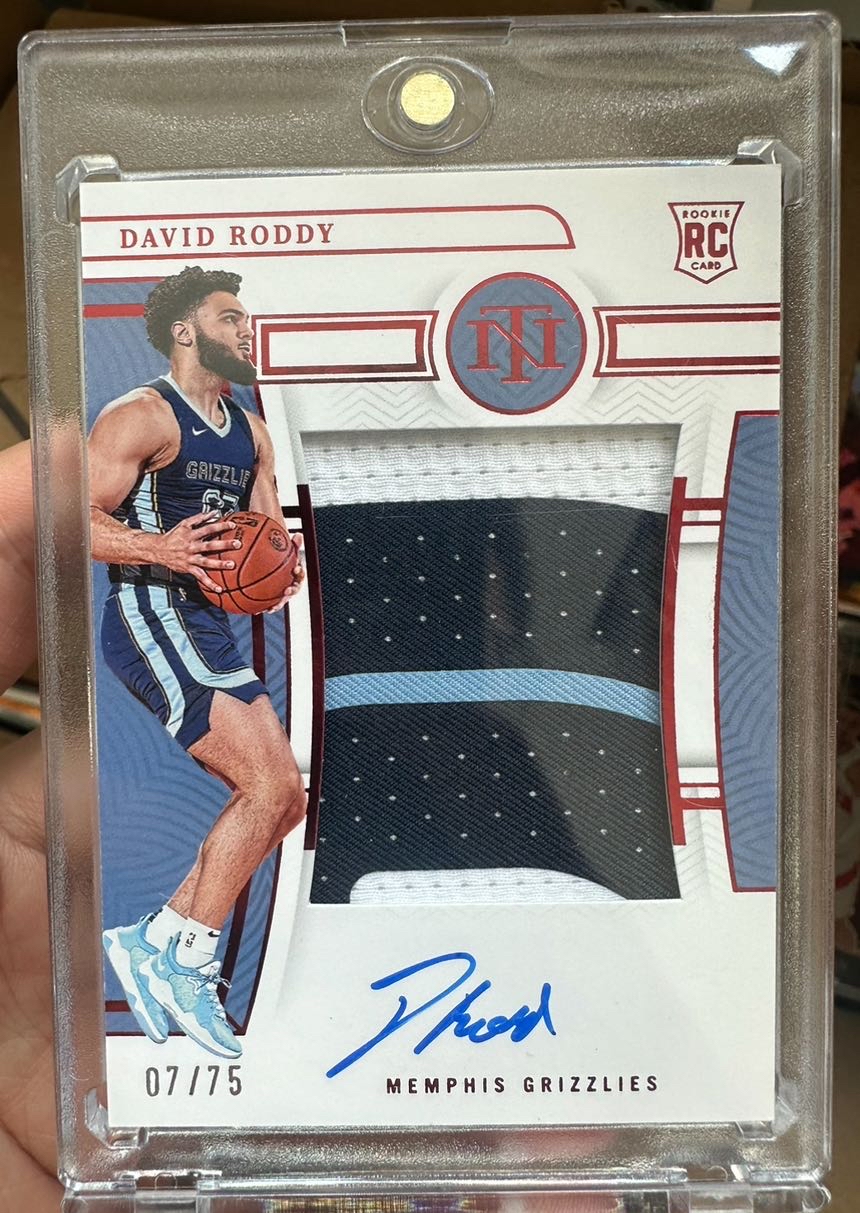 2022-23 Panini National Treasures David Roddy RC 国宝 大卫 罗迪 新秀 灰熊 大窗球衣暴力 ...
