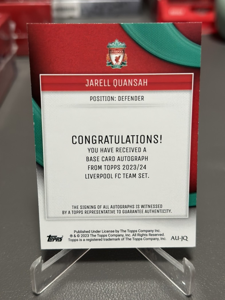 2023-24 Topps 最新利物浦队盒 Jarell Quansah RC Kacey拍卖 英格兰利物浦超级新秀！夸安萨 首版新秀签！全网 ...