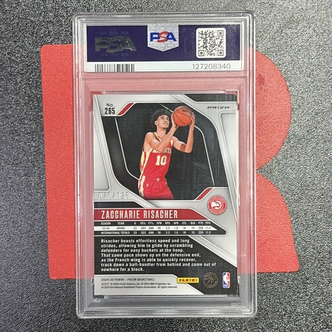 2024-25 Panini Prizm Zaccharie Risacher RC 扎卡里 里萨谢 pz 125编 橙泡泡折射 psa10分 ...