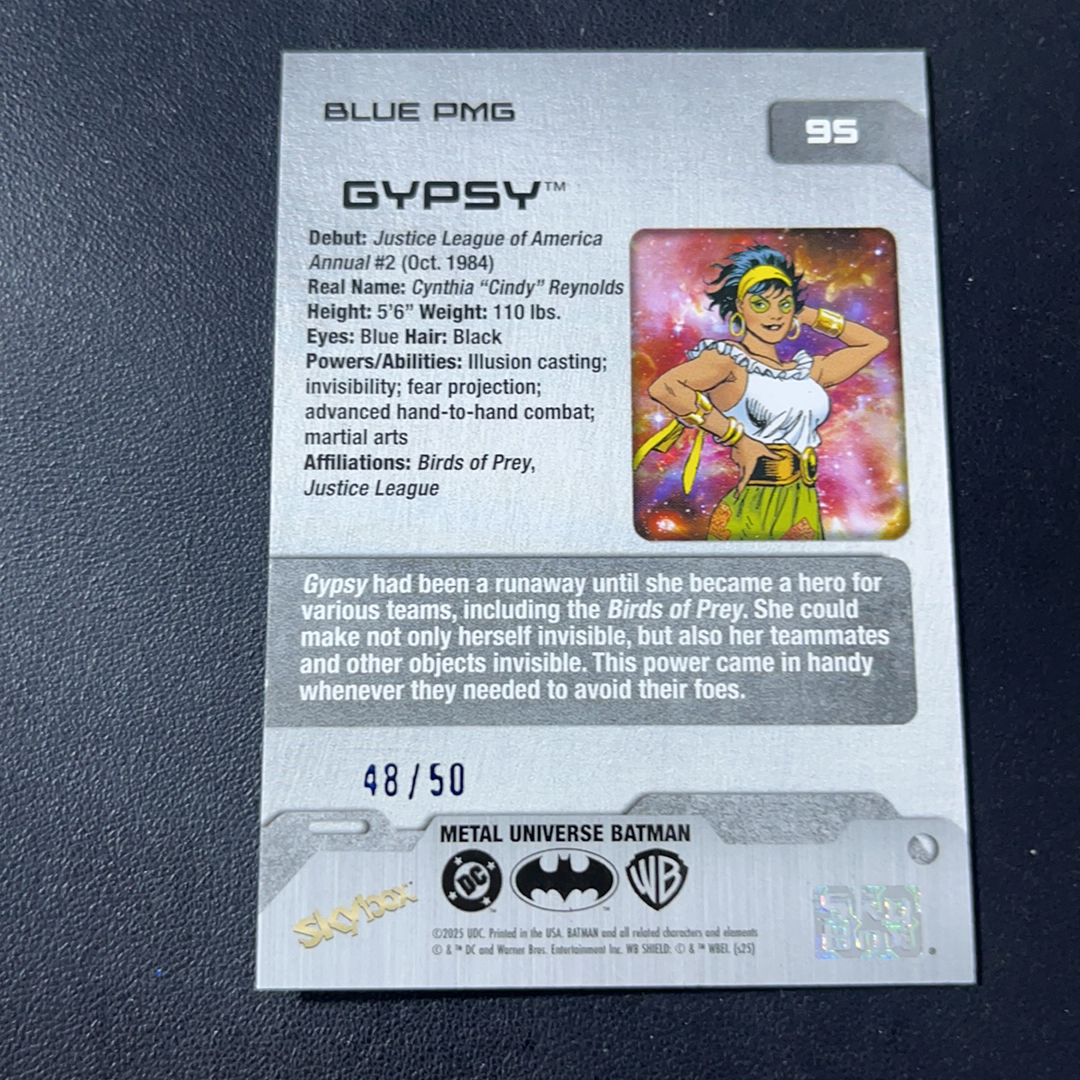 2025 Upper Deck Batman Skybox Metal 【小二哥拆卡】UD DC 蝙蝠侠系列 蓝宝石 PMG 48/50编 ...