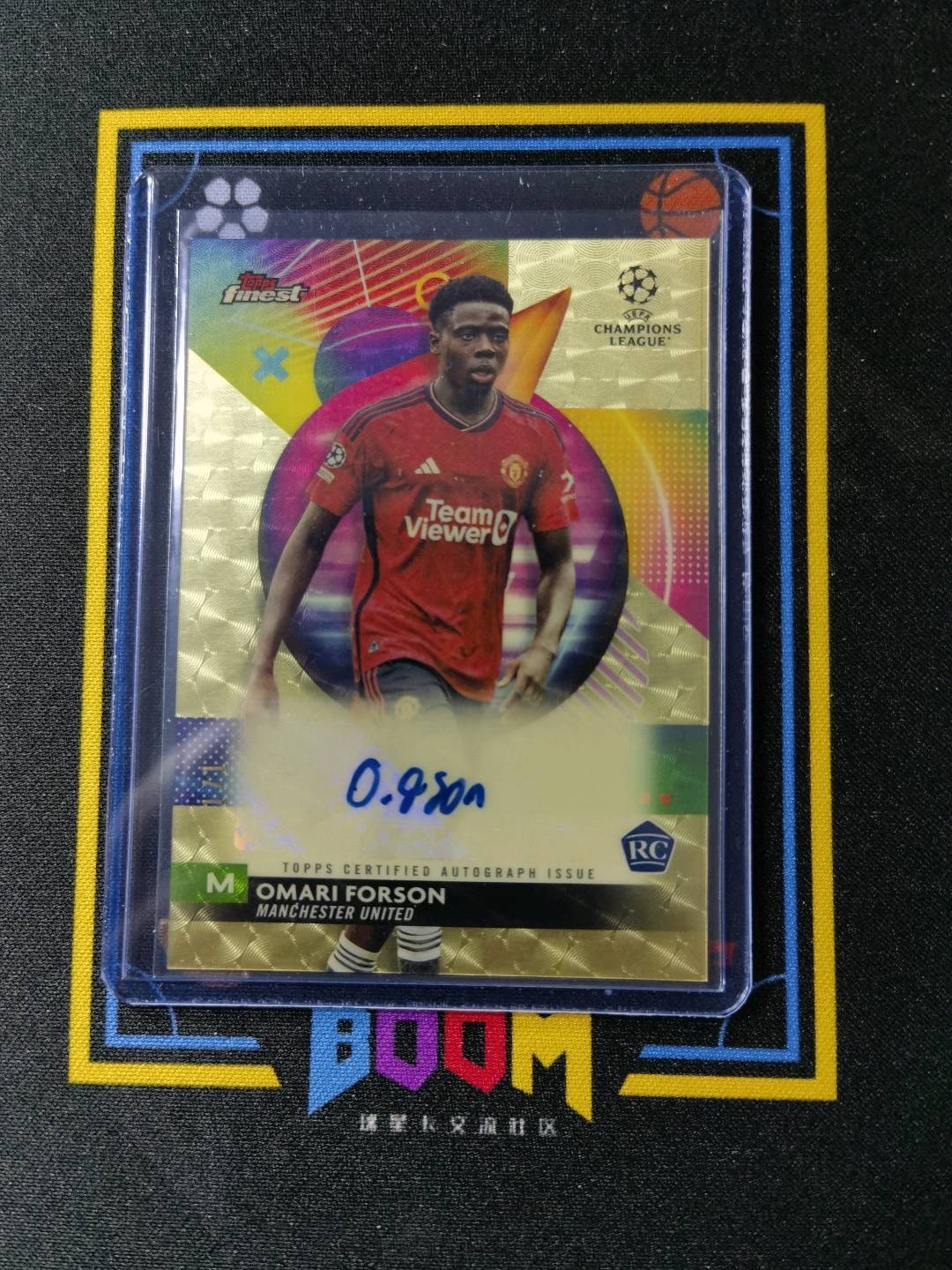 2024 Topps Finest Omari Forson RC 欧冠 英超 曼联 红魔 新秀 奥马里 福尔森 爆金 1/1 编 签字 墨迹 ...
