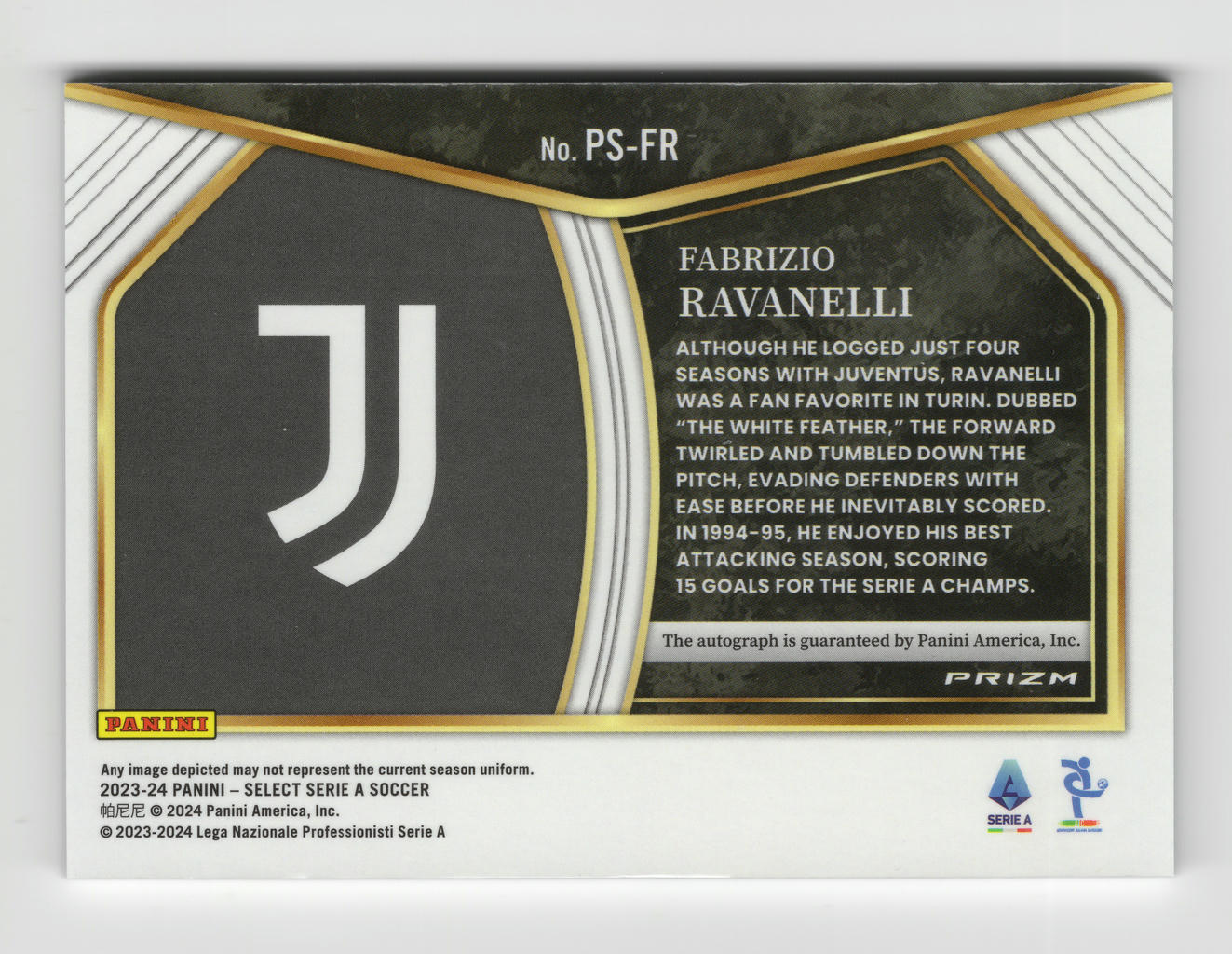 【宁波芳姐代拍】2023-24 Panini Select fabrizio ravanelli 意甲 尤文图斯 意大利 拉齐奥 法布里齐奥 ...