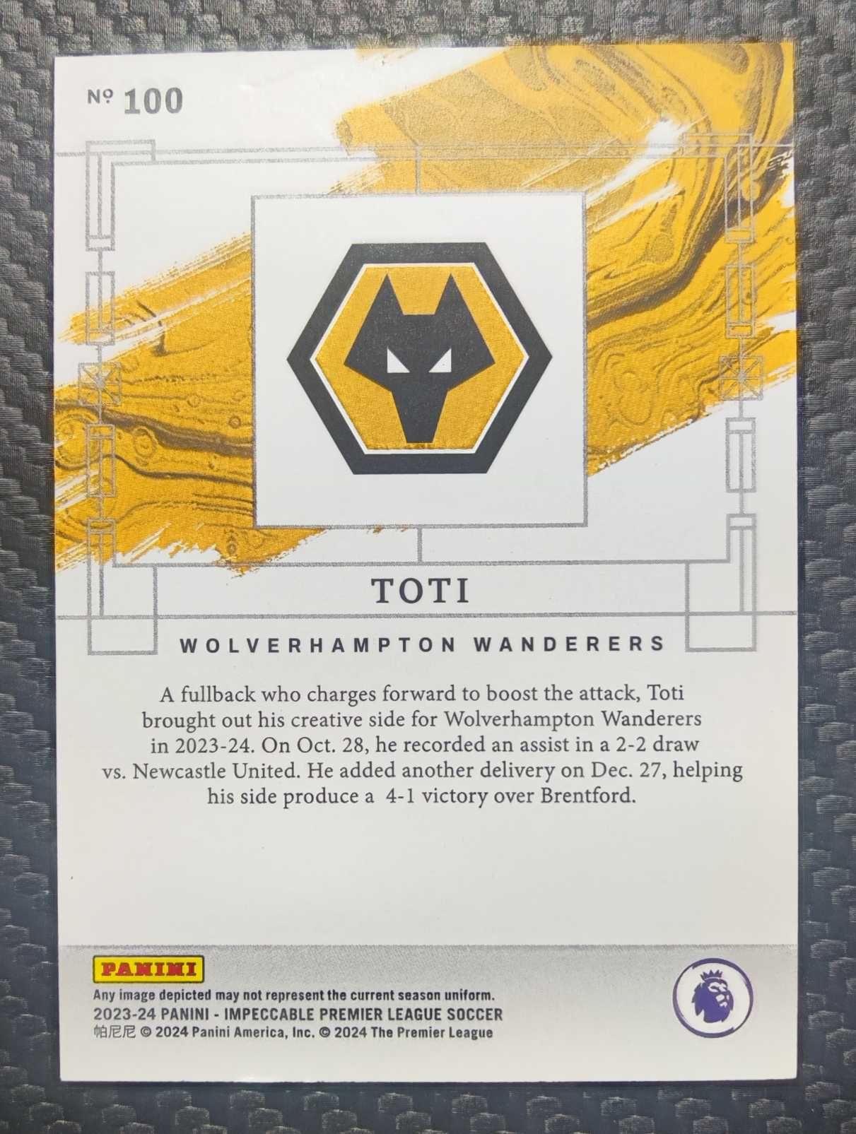 2023-24 Panini Impeccable Toti RC 英超 小真金 葡萄牙 狼队 新秀 托蒂 戈麦斯 5编 低编 红平行 实卡 ...