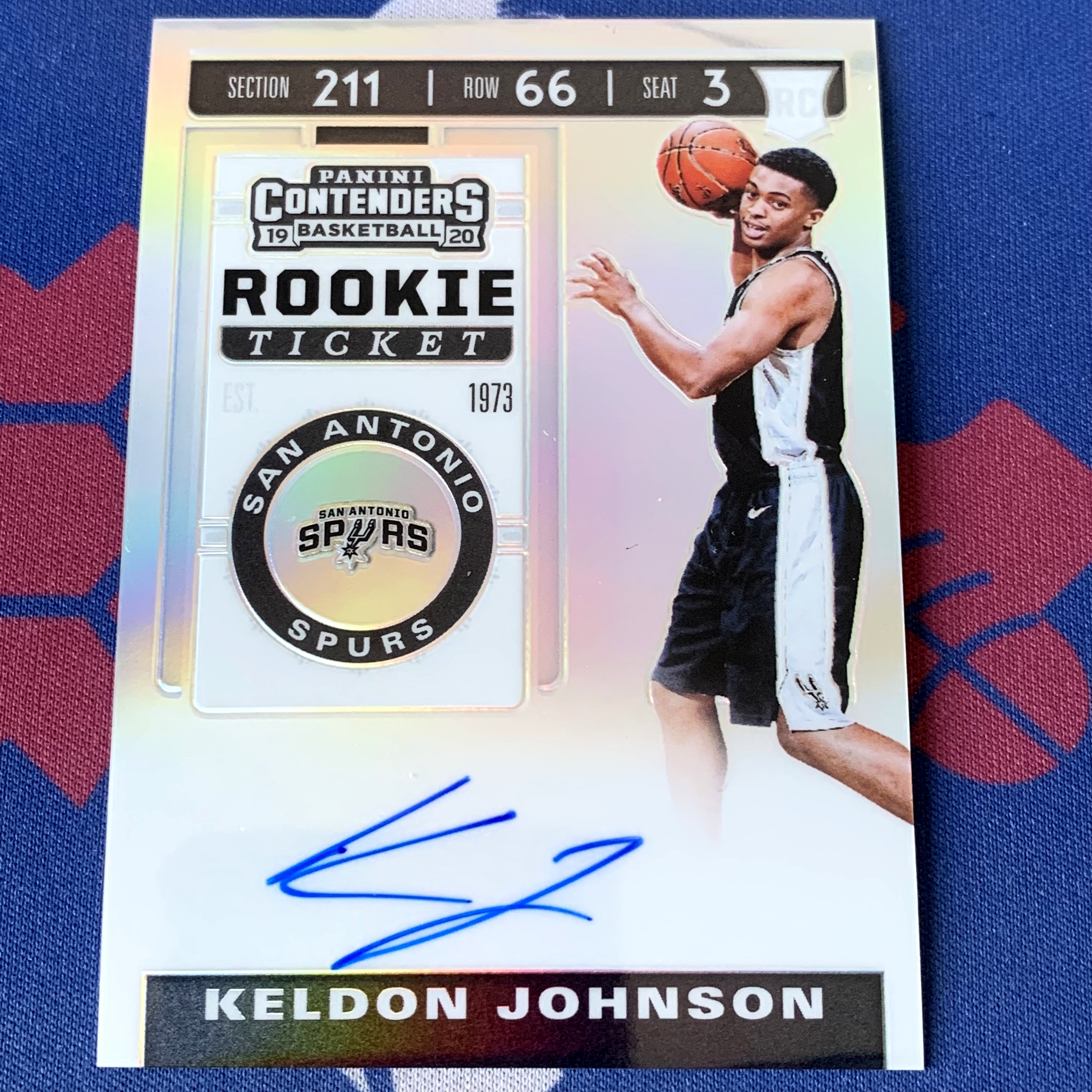 2019-20 Panini Contenders Keldon Johnson 【海宝】球票 马刺 新秀RC 凯尔登约翰逊 正新秀 银折 ...