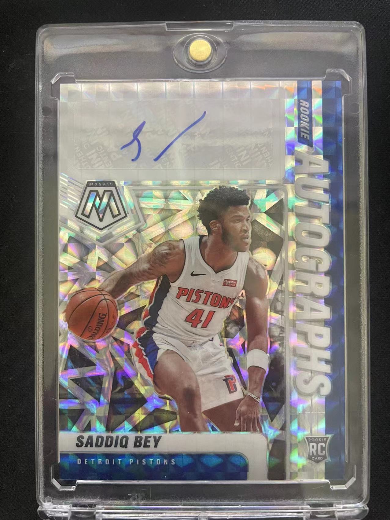2020 21 Panini Mosaic Saddiq Bey Rc 马赛克 新秀 活塞 萨迪克贝 签字卡 马赛克折 卡淘