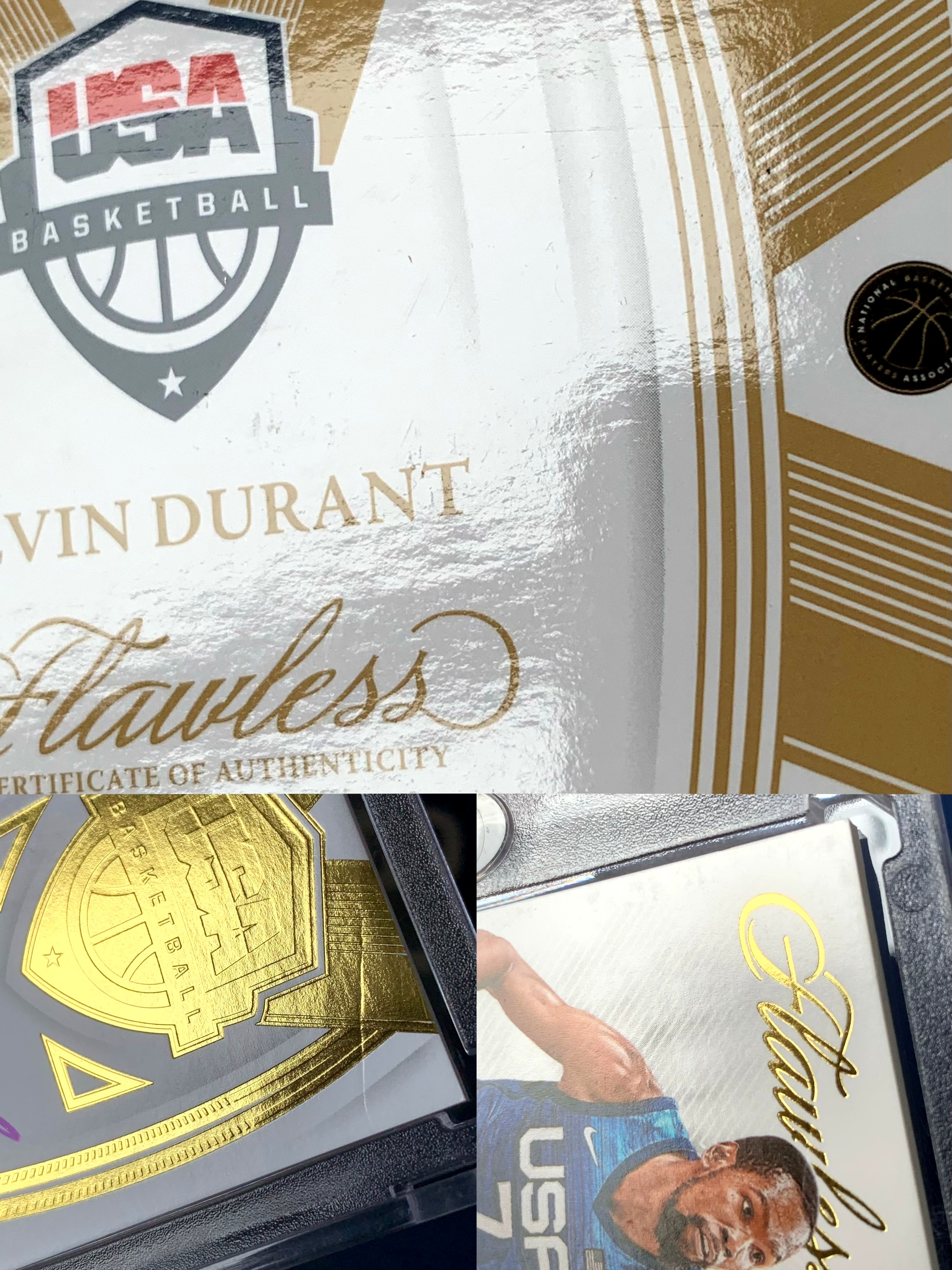 2021-22 Panini Flawless Kevin Durant 【海宝】手提 USA 死神 KD 杜兰特 1/10编 首编 金折 ...