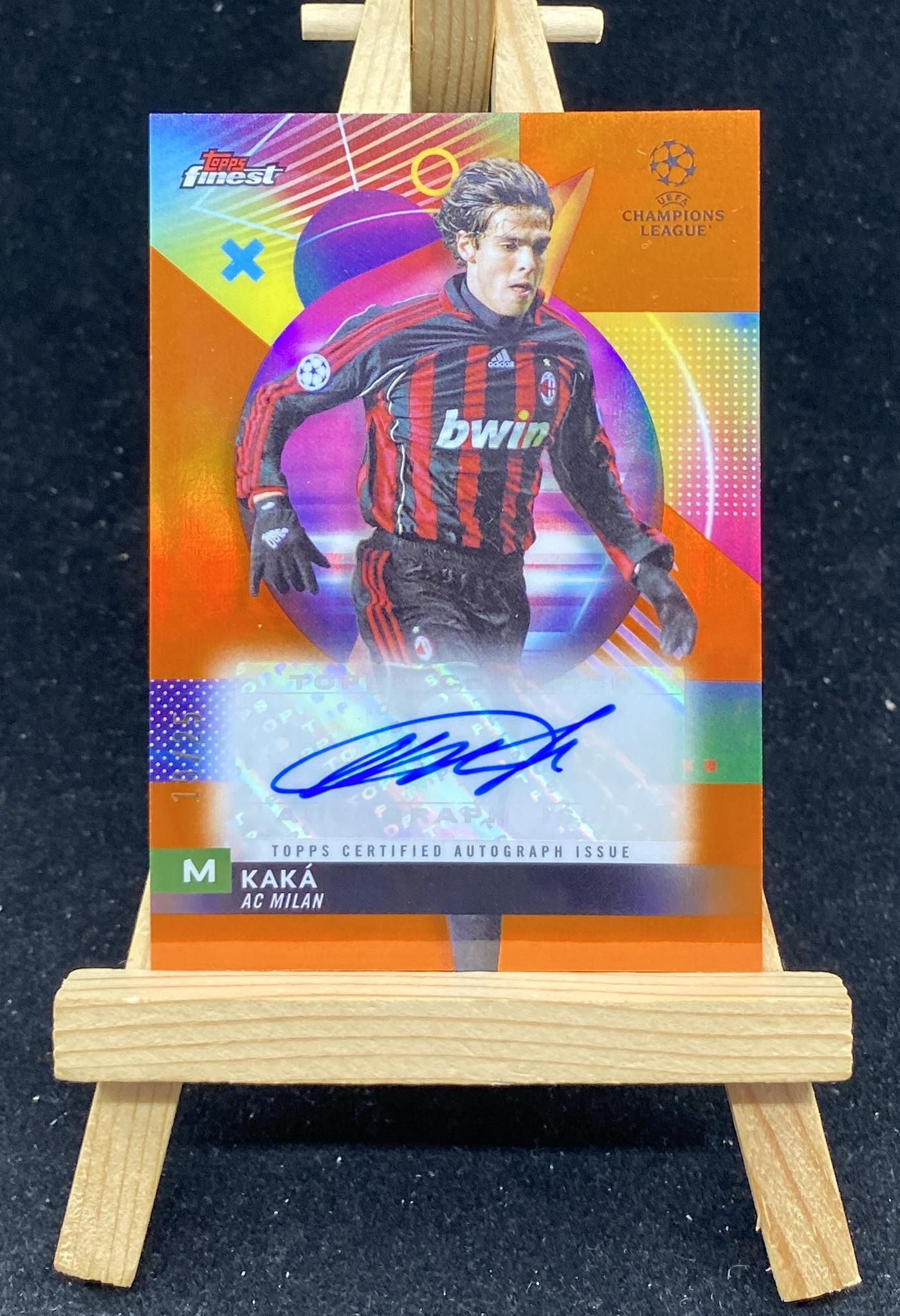 2024 Topps Finest Kaká 欧冠 Finest AC米兰 传奇 Kaka 卡卡 签字 19/25编 低编 橙折 折射 拍前看 ...