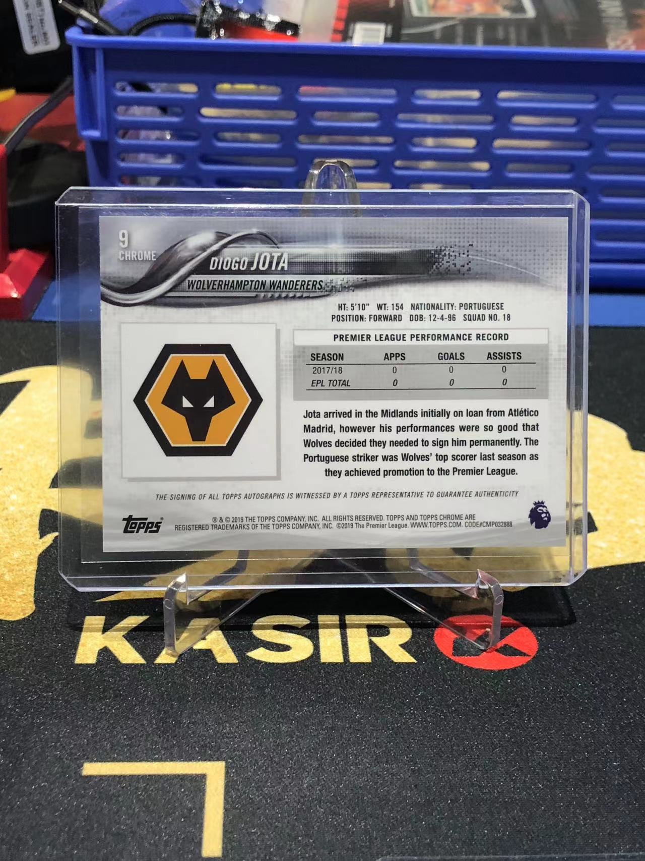 2018-19 Topps chrome Diogo Jota RC 【丙卡社代卖】迪奥戈·若塔 狼队 新秀 英超 元年英超 银折 签字 天才 ...