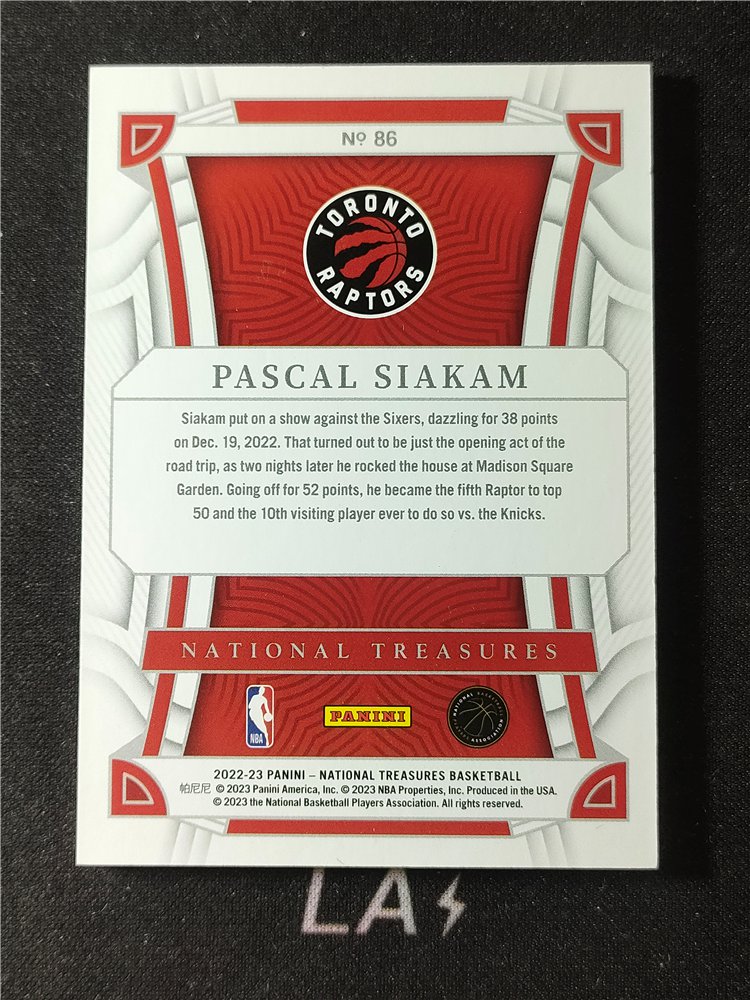 【LA拍卖】22-23 Panini National Treasures Pascal Siakam 国宝 帕斯卡尔 西亚卡姆 猛龙核心 ...