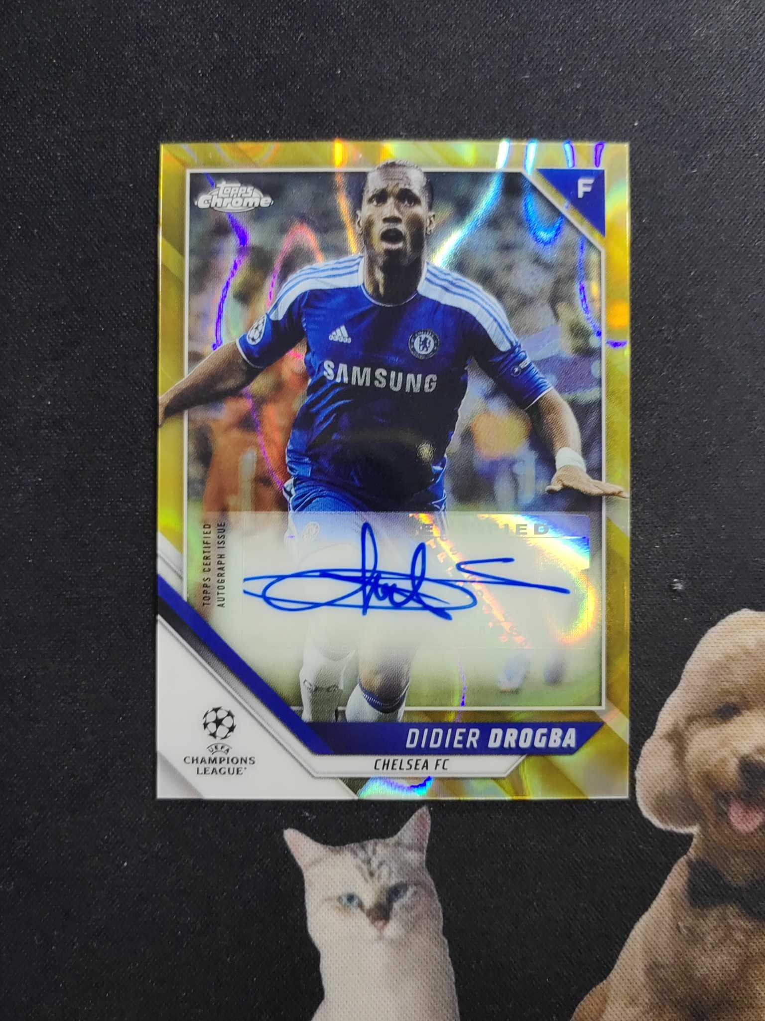2022 Topps Chrome Didier Drogba 【阿泽拍卖】欧冠 英超 切尔西 传奇名宿 迪迪埃德罗巴 签字 超大比例 金熔岩 ...