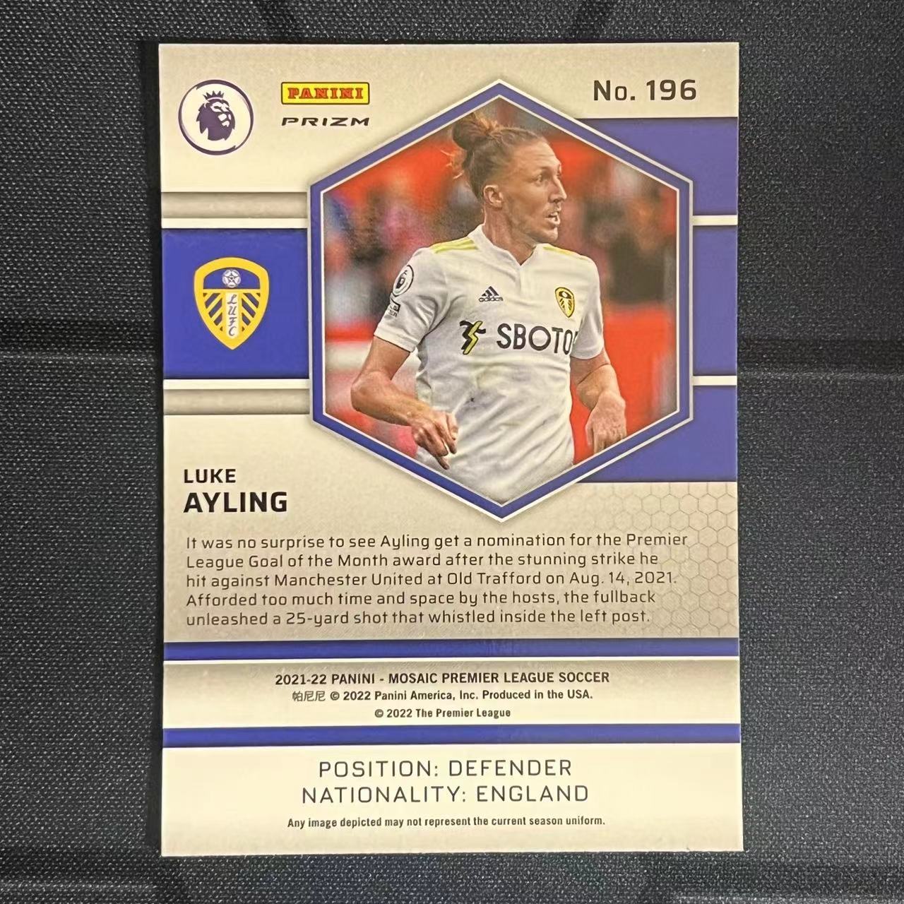 2021-22 Panini Mosaic Luke Ayling 英超 马赛克 元年 星云折 大比例 利兹联 卢克 艾林 艾琳 SSP 卡淘