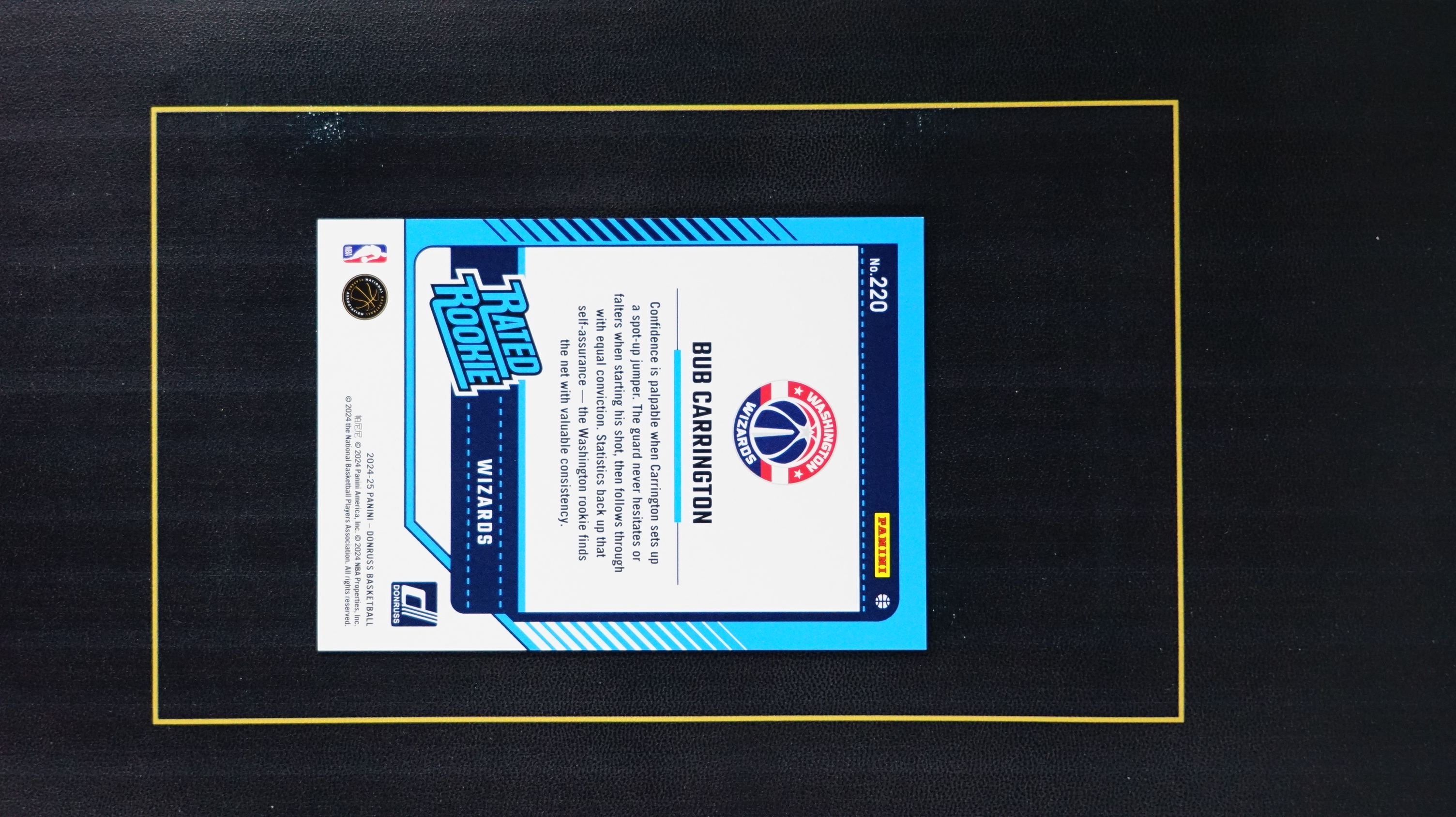 2024-25 Panini Donruss Bob Carrington RC 杜蕾斯 新秀 奇才 鲍勃 卡灵顿 卡林顿 25编 金佛光折 ...