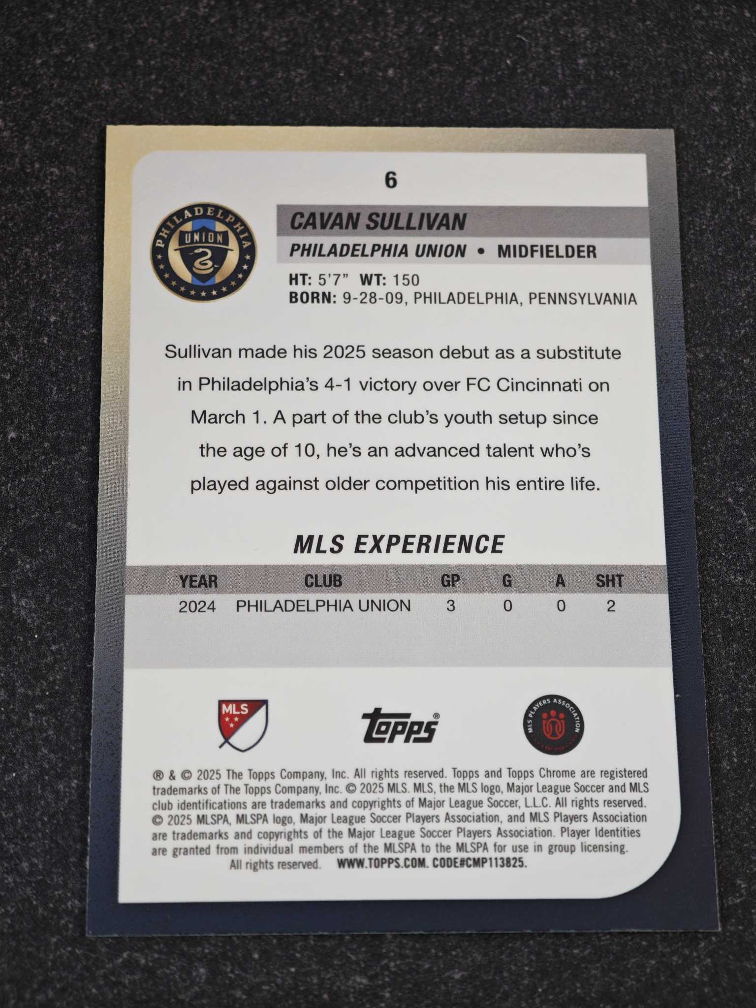 2025-26 Topps Chrome Cavan Sullivan RC 【小灰机】最新美职联TC mls 沙利文 美国梅西 曼城 投资 ...