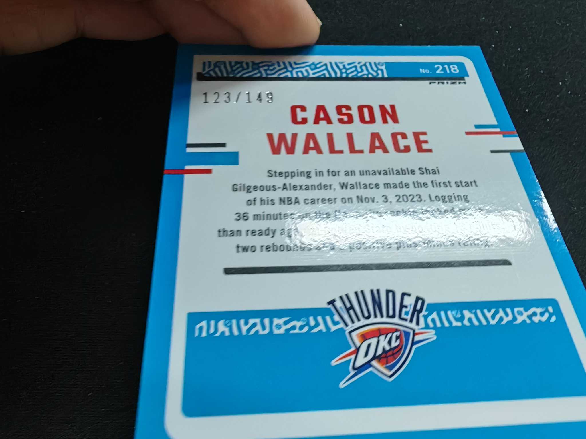 2023-24 Panini Optic Cason Wallace RC SC球星卡 杜蕾斯op 新秀 雷霆 凯森华莱士 草绿折 149编 ...