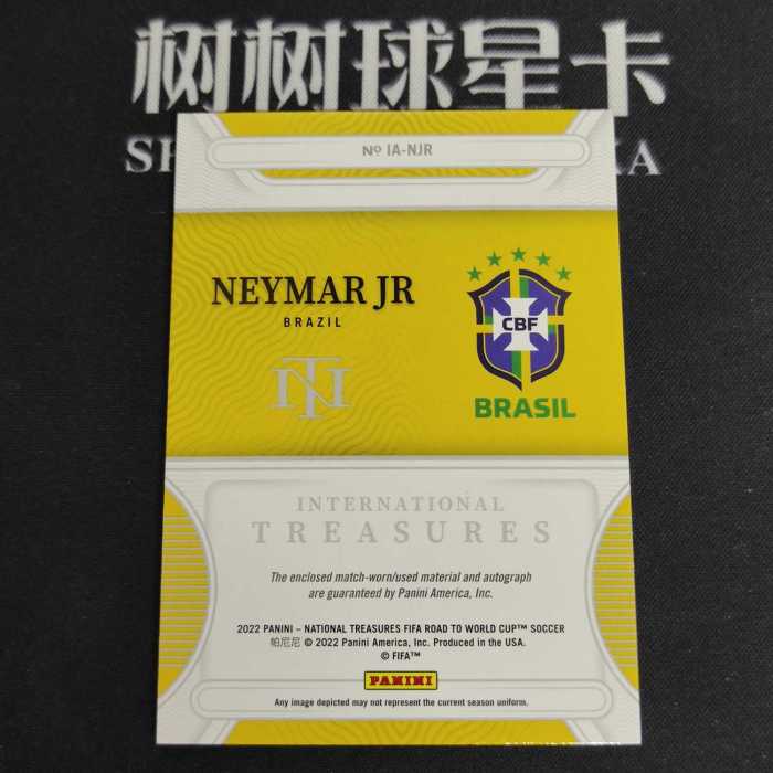 2022 Panini National Treasures Neymar Jr 【树树卡牌】世界杯国宝 巴西 内马尔 签字 完美签 球衣物料