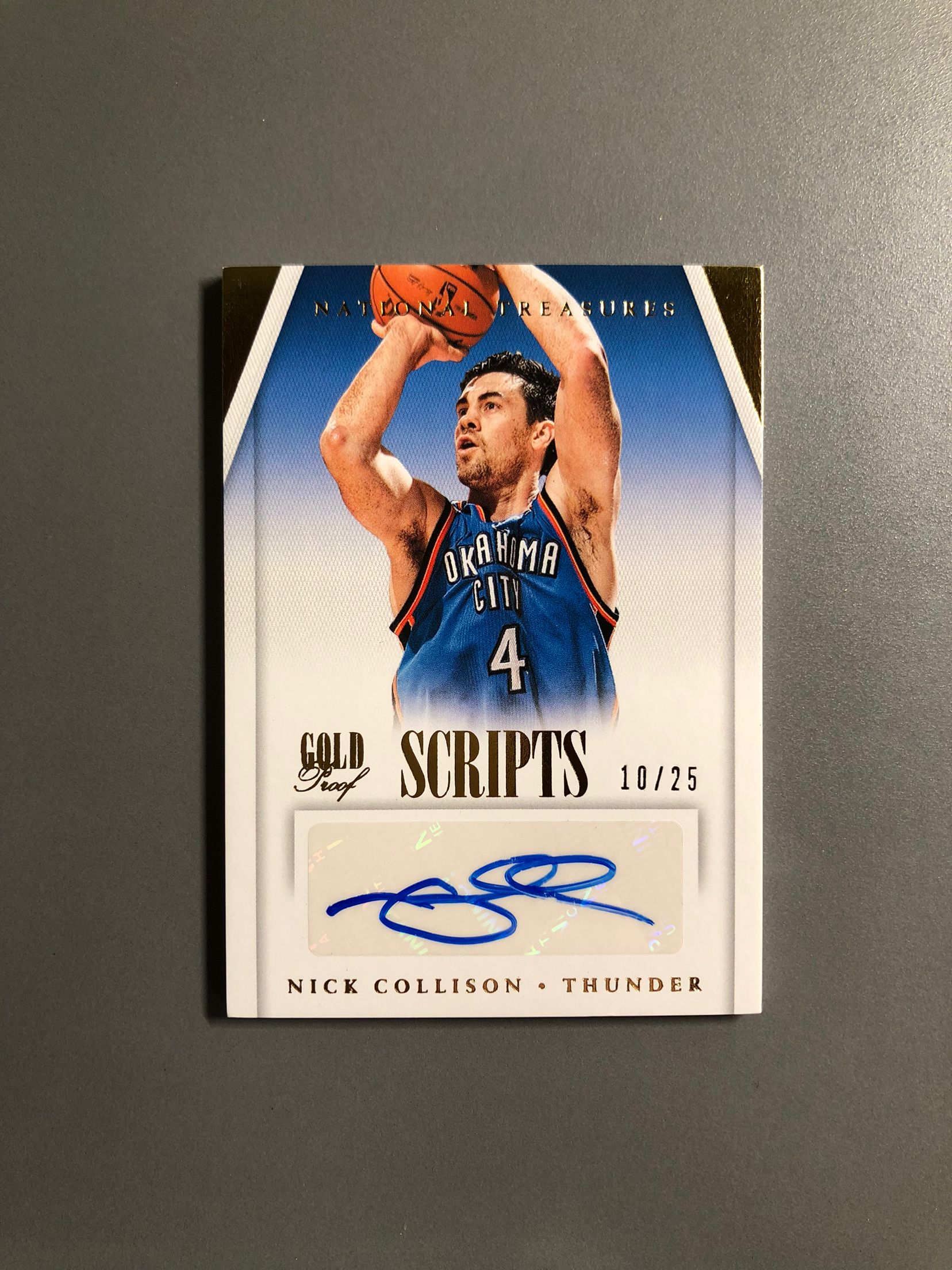 2013-14 Panini National Treasures Nick Collison 国宝 尼克·科里森 雷霆 签字 贴签 ...