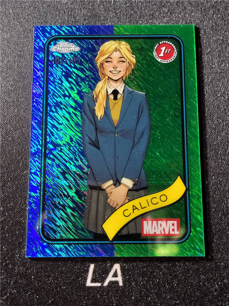 【LA拍卖】2025 Topps Chrome Marvel Calico TC漫威系列 1st 首次亮相ip 加利科 卡莉科 蓝绿 ...