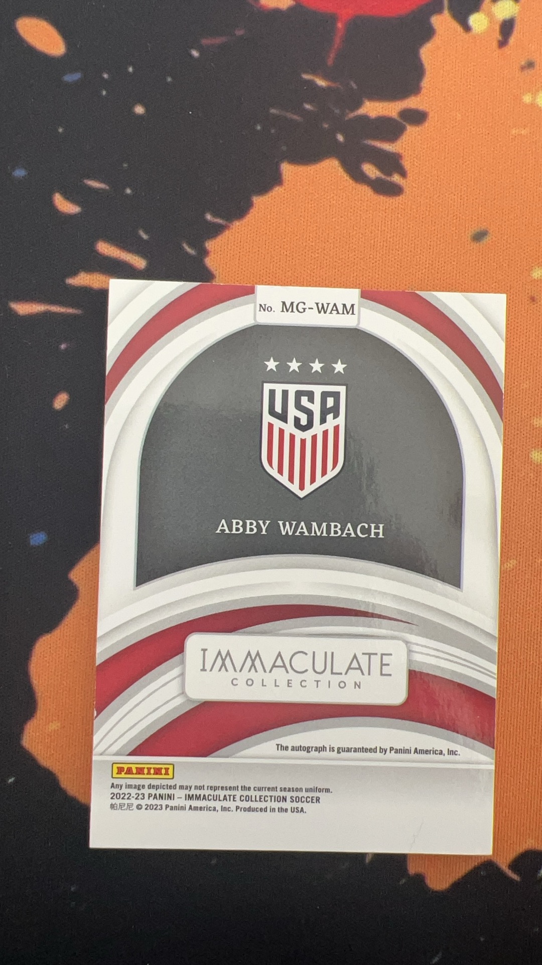 2022-23 Panini Immaculate Abby Wambach 阿比·瓦姆巴赫 美国女足 伟大印记签字 单一平行 25/25尾编 约等于1/1编 卡品如图-小一 卡淘