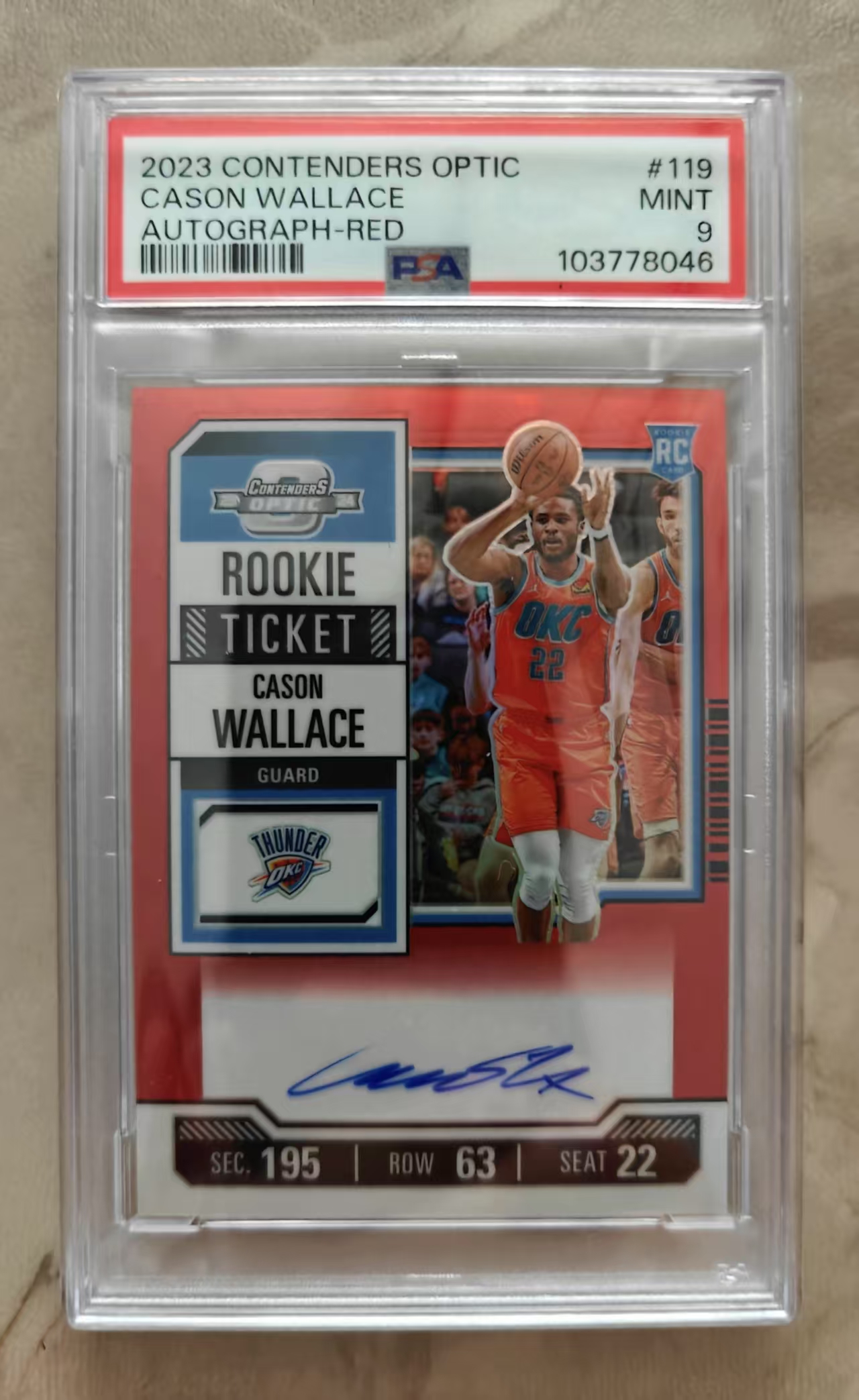 【DHh】2023-24 contenders optic red cason wallace 球票OP 雷霆 新秀RC 卡森 华莱士 99编 ...