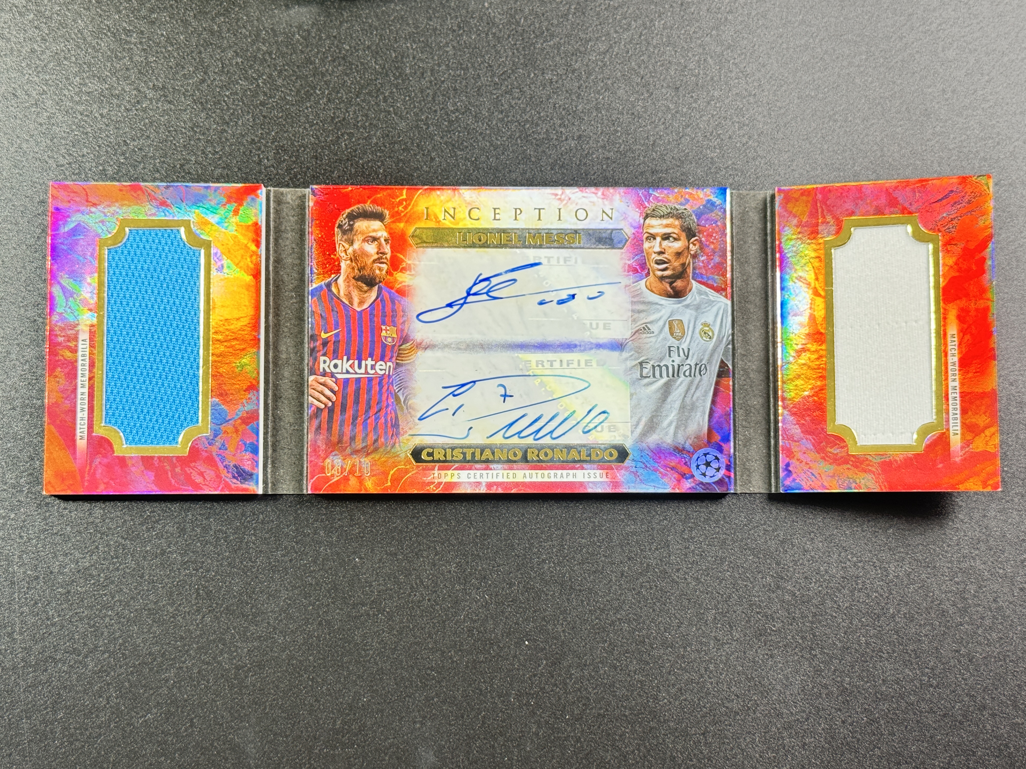 【喷子拍卖】2023-24 topps inception Lionel Messi Cristiano Ronaldo 盗梦空间 巴塞罗那 ...