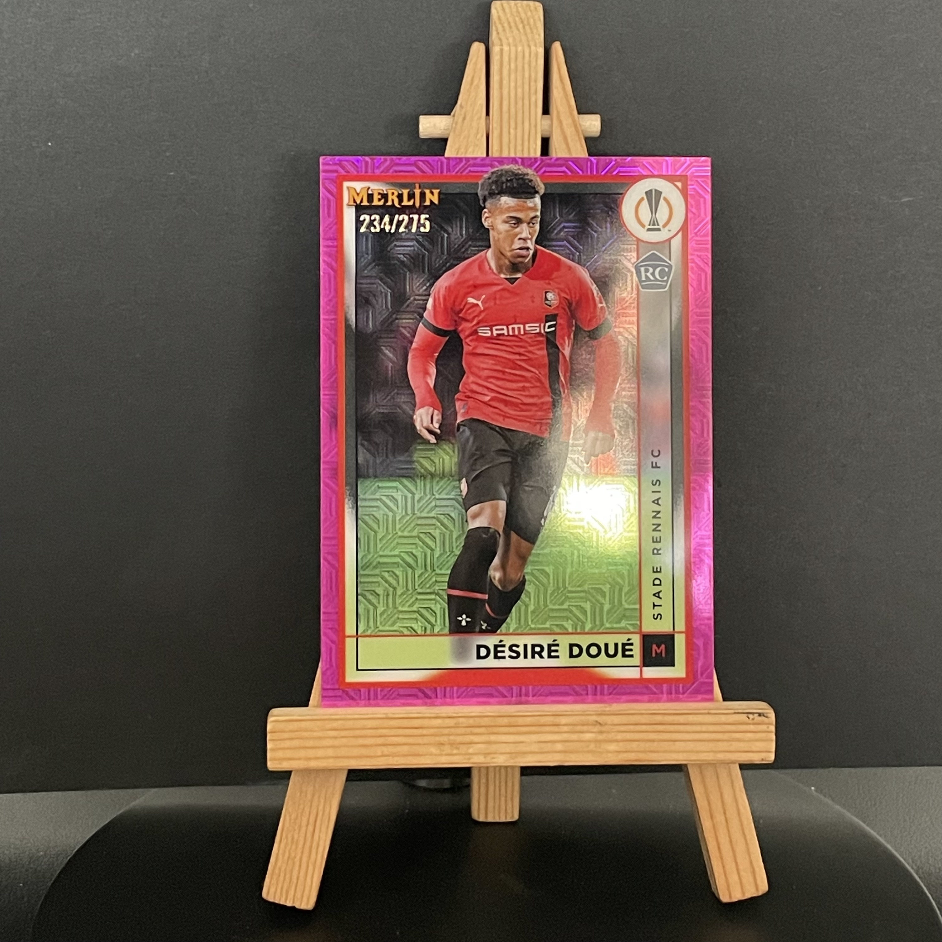2023 Topps Merlin chrome Desire Doue RC 欧战 梅林 雷恩 新秀RC 德西雷杜埃 234/275编 粉 ...