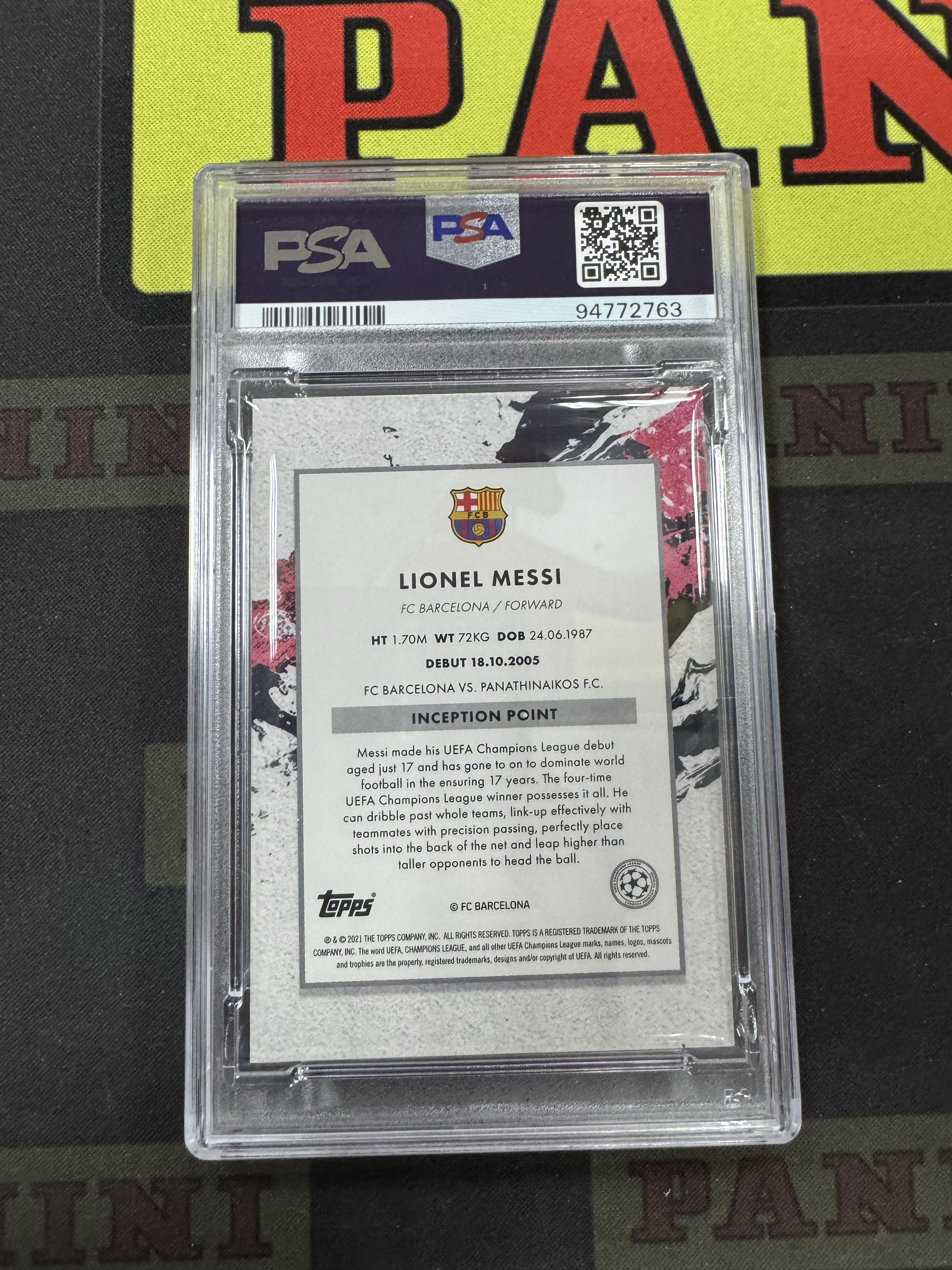 2020-21 Topps Inception Lionel Messi 里奥梅西 巴萨大巴黎阿根廷欧冠 元年盗梦空间系列 正Base最后一版 ...