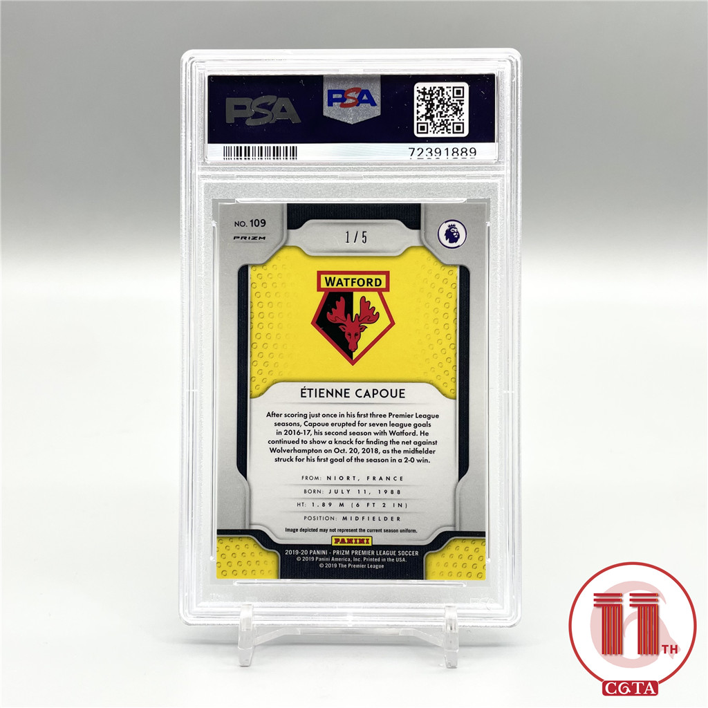 【CGTA /5 首编】2019-20 Panini 英超Prizm 元年 沃特福德 卡普埃 1/5编 首编 爆金折base #109 PSA ...