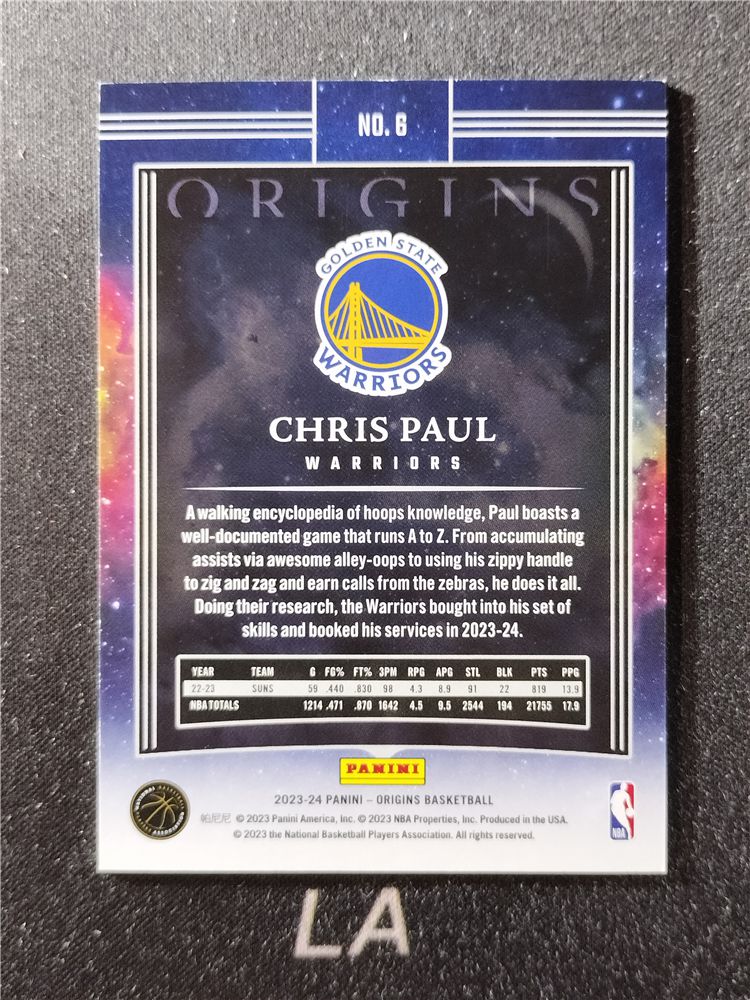 【LA拍卖】2023-24 Panini Origins Chris Paul 起源 克里斯 保罗 老炮 控卫之神 75大巨星 CP3 黄蜂 火箭 马刺 太阳 勇士 绿平行 普卡 Base 2 ...