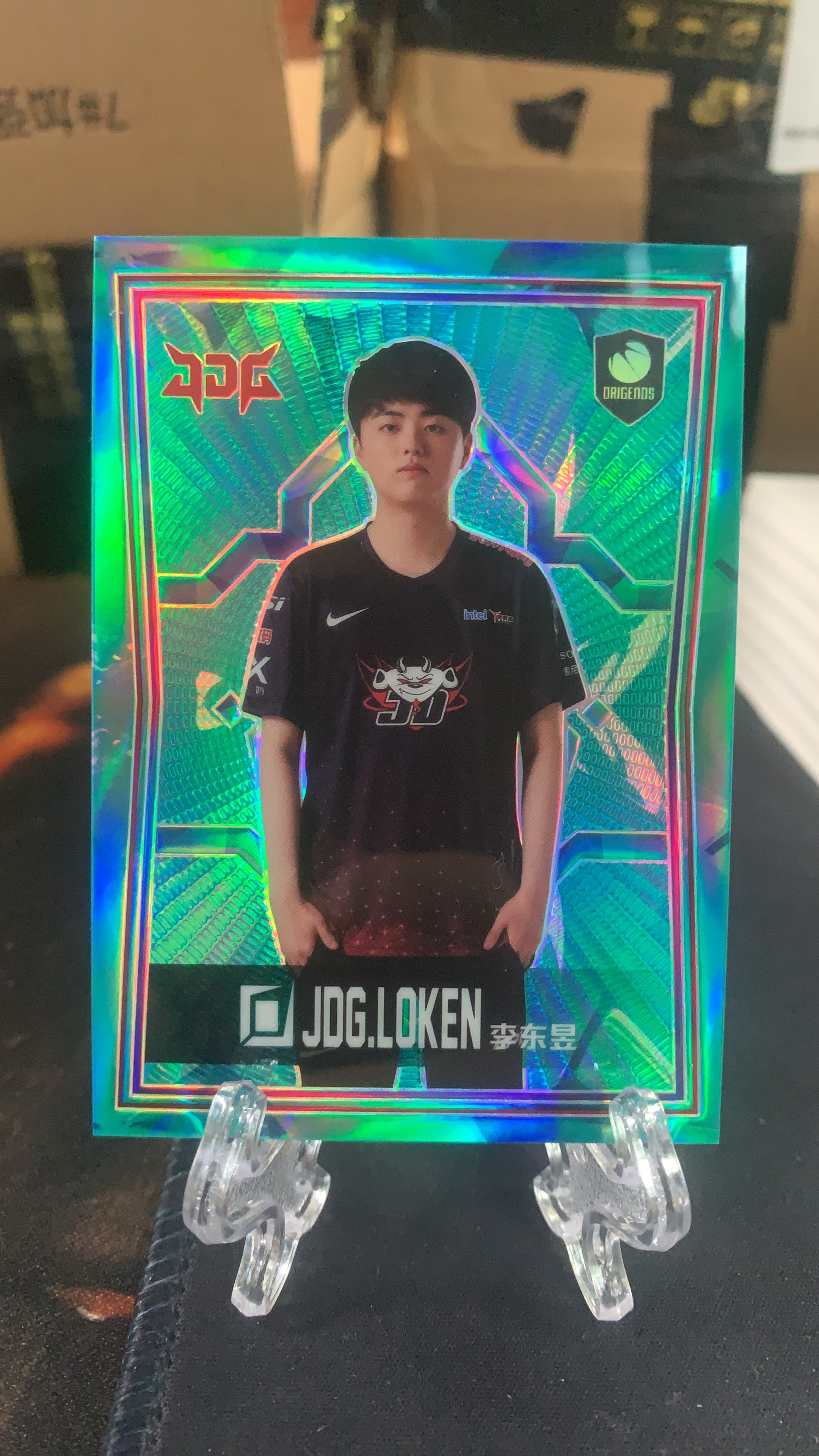 2022 Lol Lpl jdg loken 【朝歌代拍】英雄联盟选手卡 知更鸟蓝折 77编 京东 顶级ad 李东昱 实卡精美 凑套必备 不累计 卡品如图 黄俊坚 卡淘