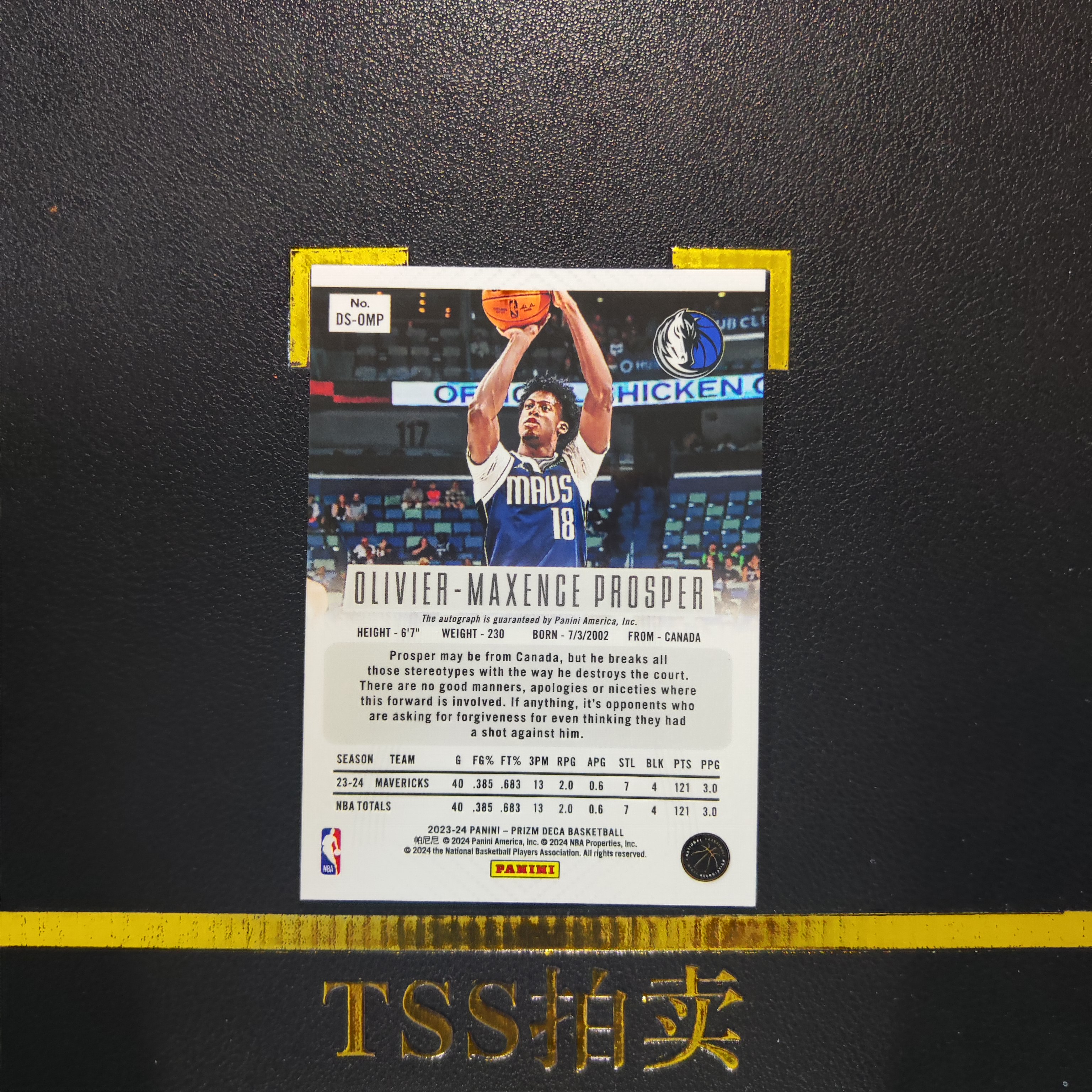 2023-24 【TSS代卖-预付80％】 Prizm Deca Olivier Maxence Prosper RC 复刻 元年 普罗斯珀 ...