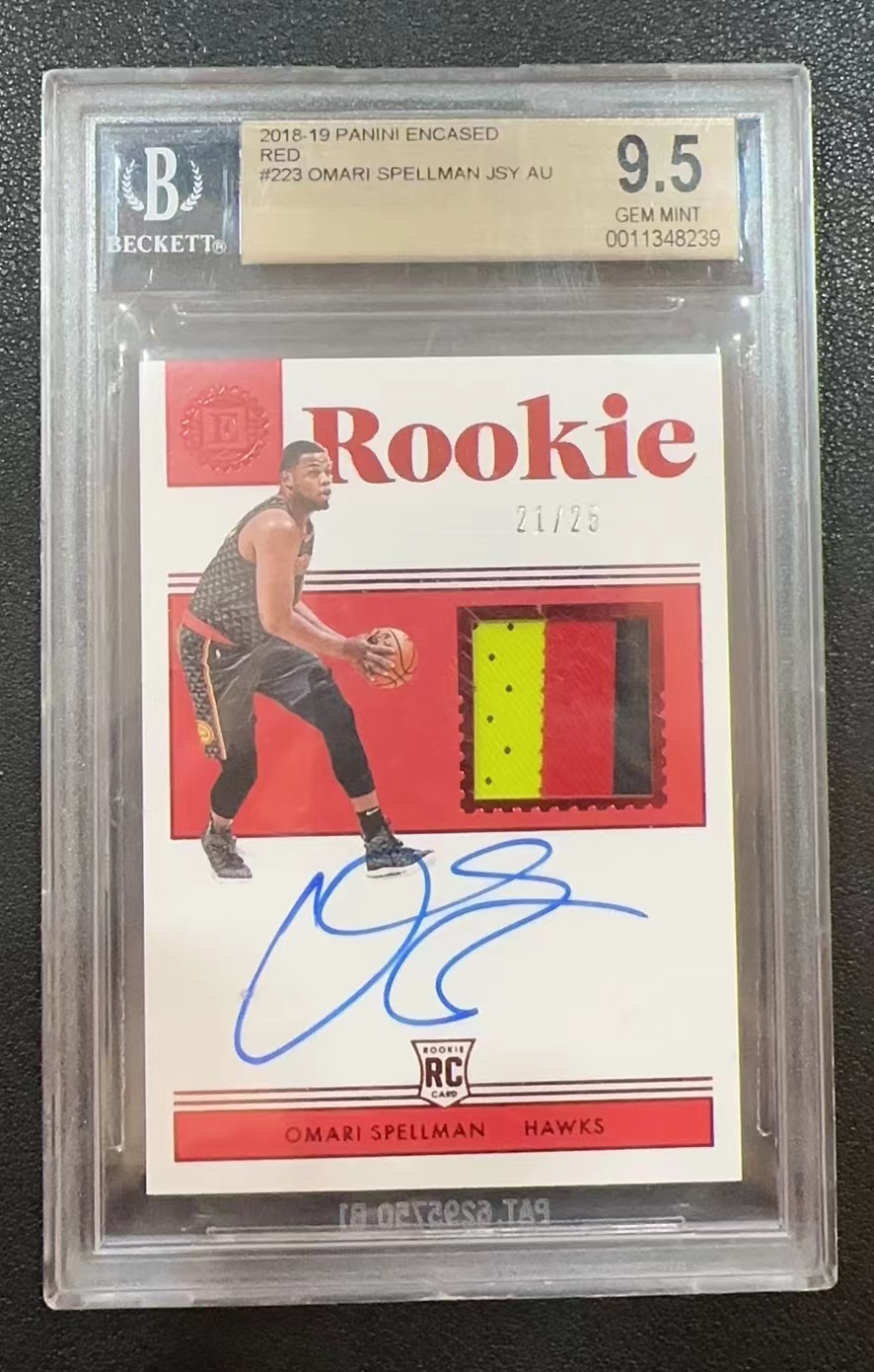 2018-19 Panini Encased Omari Spellman RC 【肥波球星卡】云端 老鹰 斯佩尔曼 25编 新秀球衣 ...