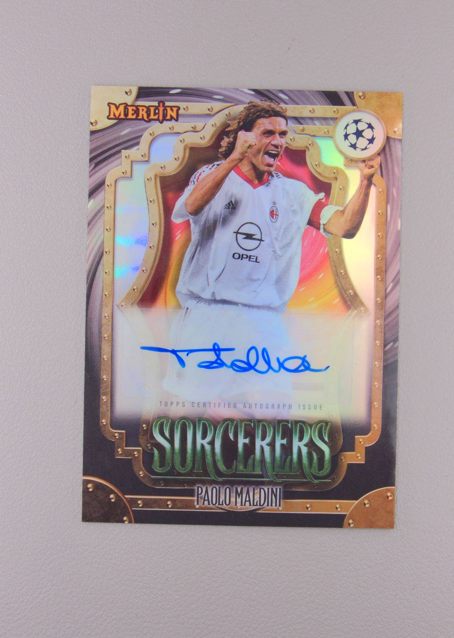 2024 Topps Merlin Paolo Maldini 保罗 马尔蒂尼 AC米兰 巫师特卡 欧冠 签字 梅林 战神无双拍卡 (dhc) 卡淘