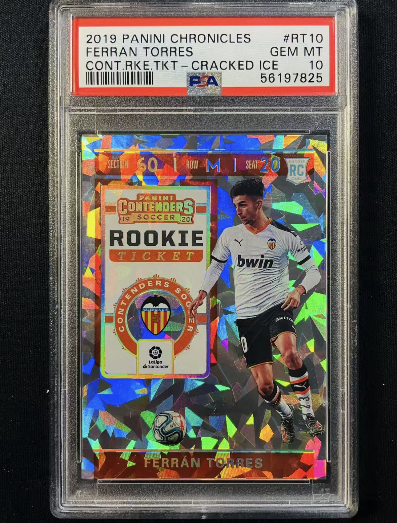 2019 Panini Ferran Torres 西甲编年史 球票 新秀 RC 费兰 托雷斯 23编 碎冰折 PSA10分 巴塞罗那 巴萨 西班牙 瓦伦西亚 状态火热 洛北拍卖 行总2382o 卡淘