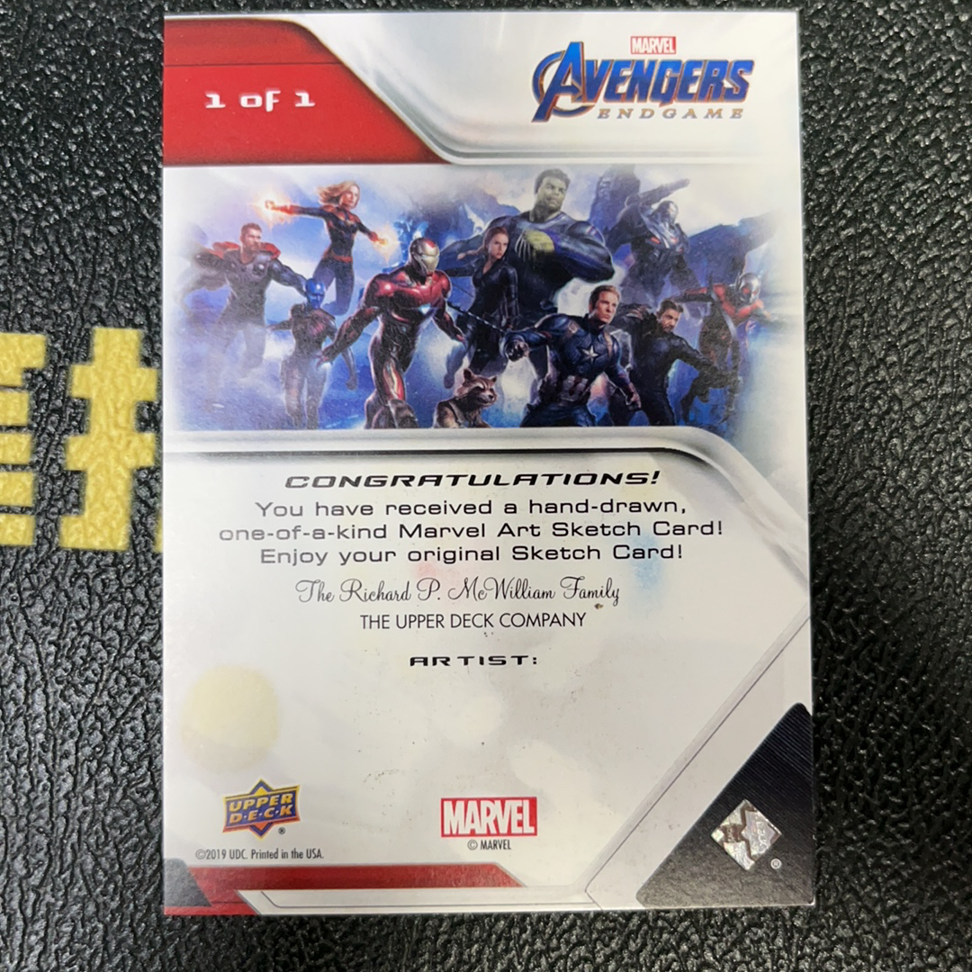 2019 Upper Deck Marvel (MCU) Avengers 【十三笔】 漫威 复仇者联盟 惊奇队长 手绘卡 手绘 1of1 1 ...