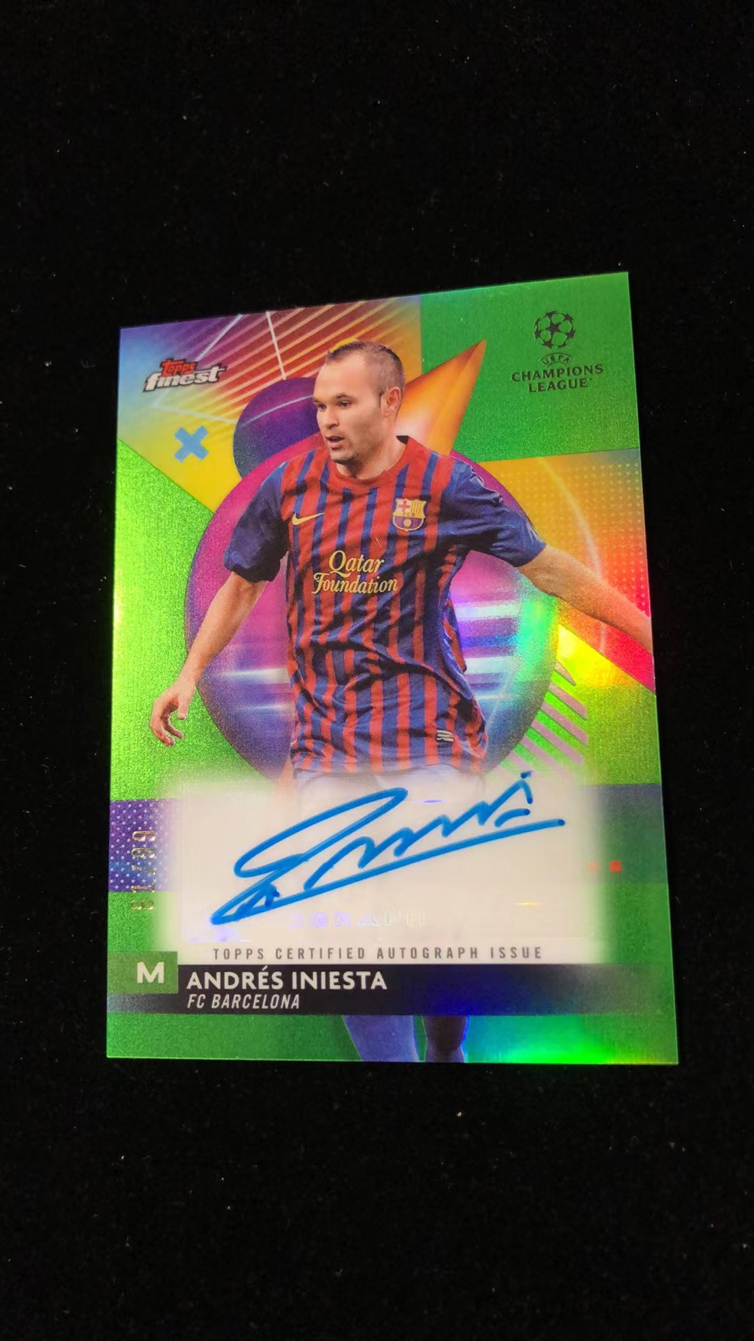 2023-24 Topps Finest Andres Iniesta 欧冠UEFA 西班牙 巴塞罗那 神户胜利船 伊涅斯塔 81/99编 ...