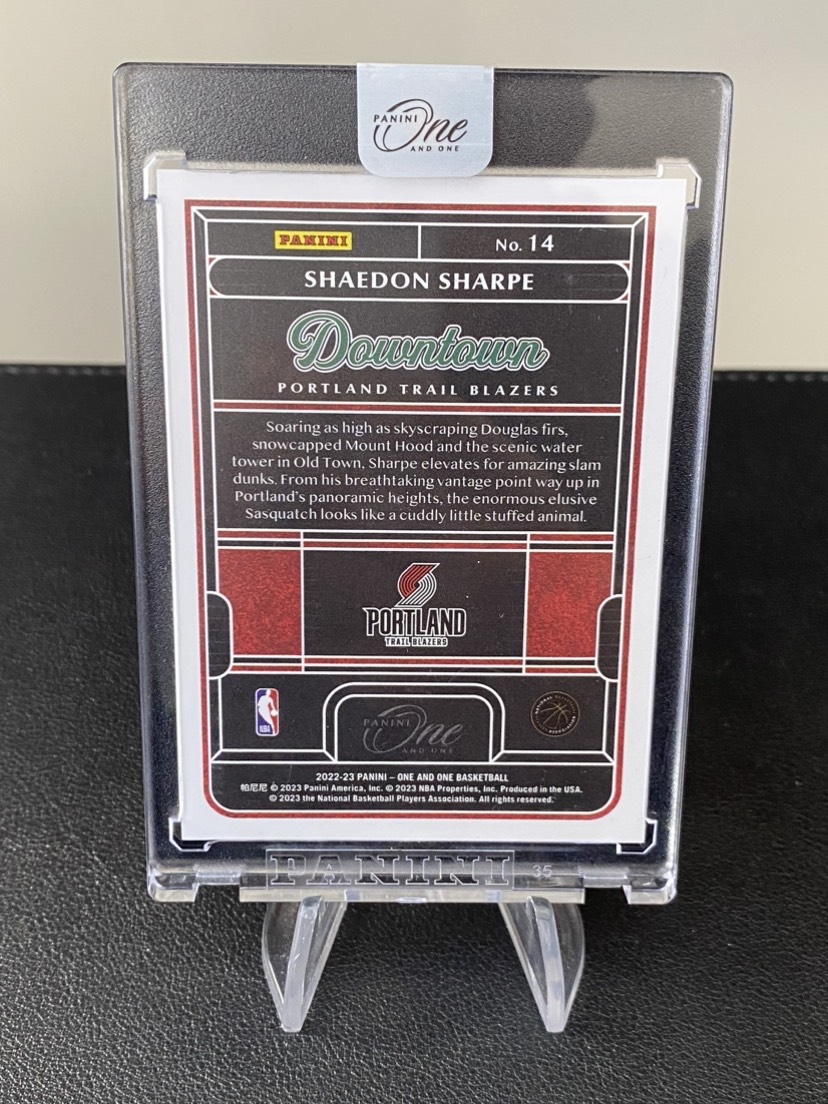 2022-23 Panini One and One Shaedon Sharpe RC 谢登夏普 downtown特卡 城市地标 大比例 ...