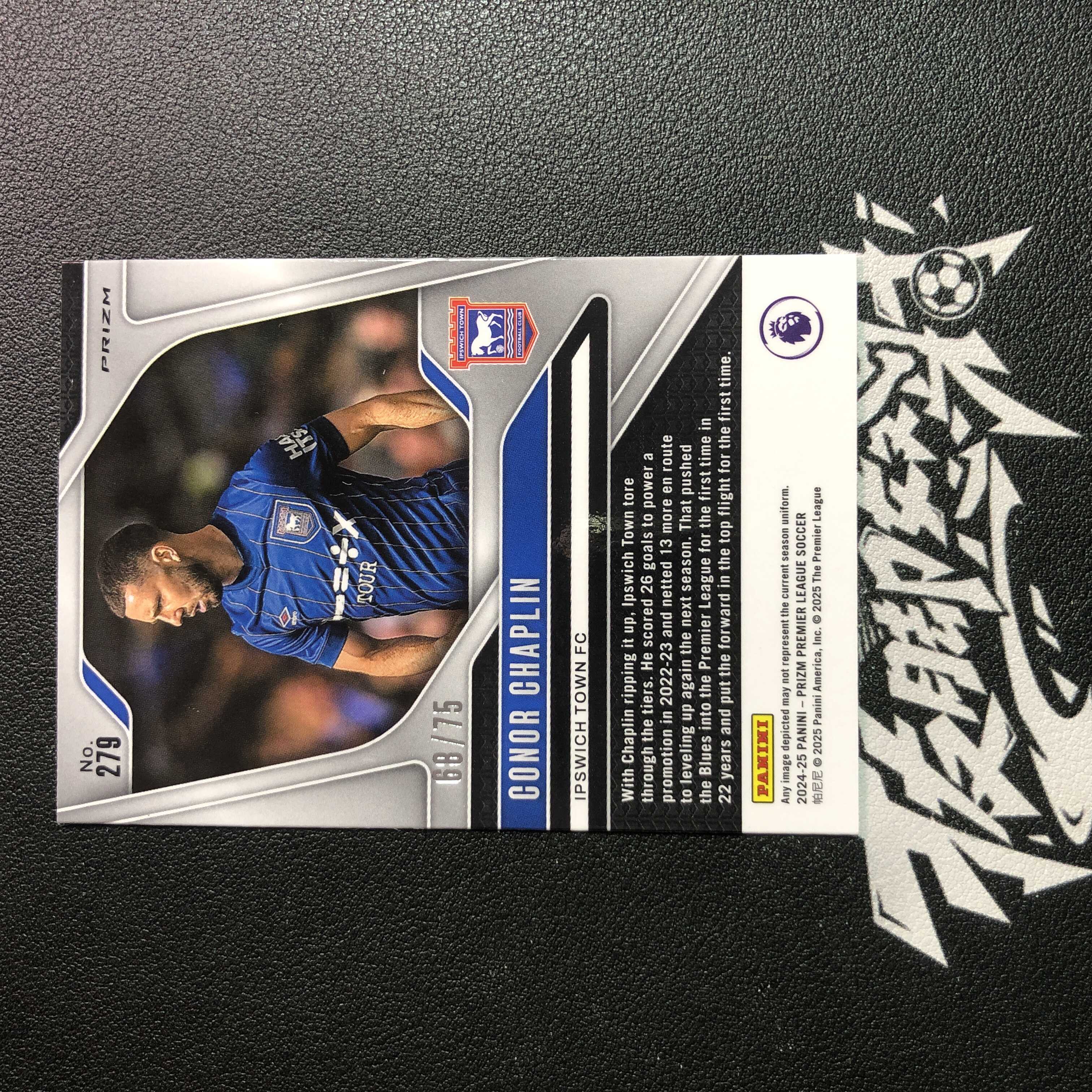 【怒射拍卖 接代卖】拔脚印子G22 2025 panini prizm 英超 Conor Chaplin RC新秀 英超 PZ 伊普斯维奇 ...