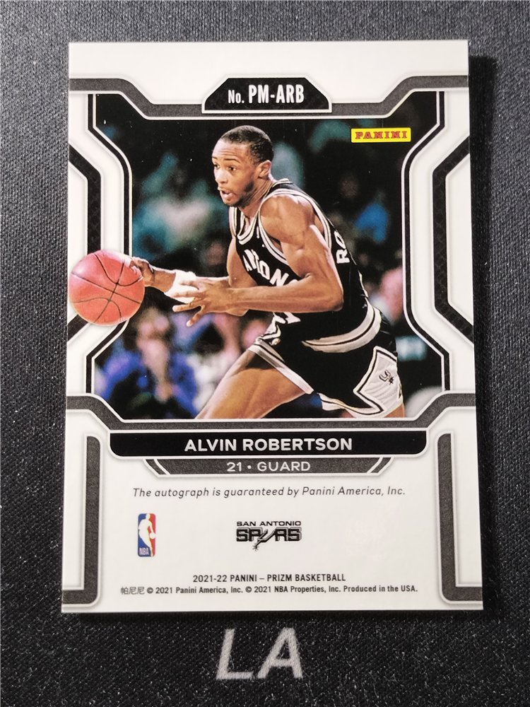 【LA拍卖】21-22 Panini Prizm Alvin Robertson 埃尔文 罗伯特森 马刺队 Penmanship 签字 印刷线 ...