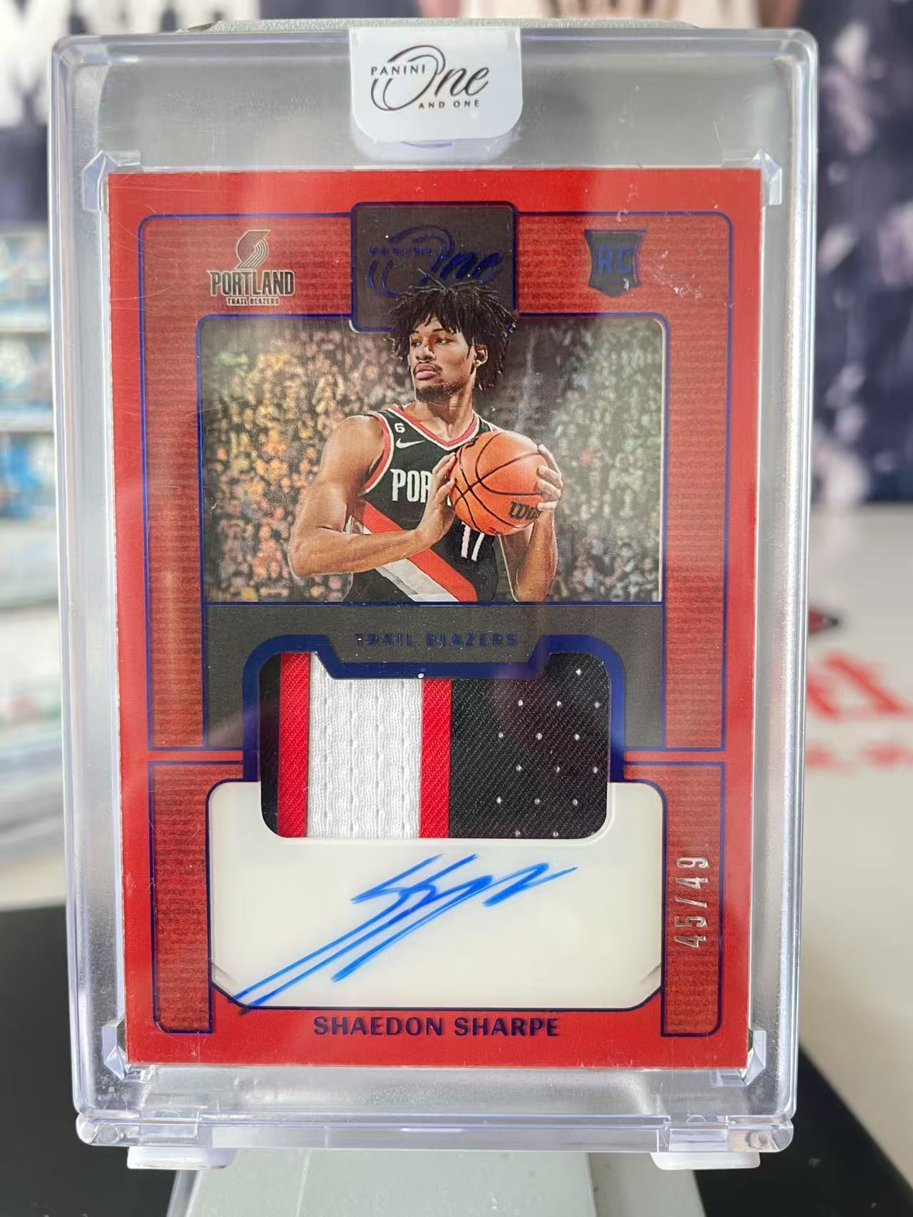 2022-23 Panini One and One Shaedon Sharpe 【烟花】开拓者新秀 谢登夏普 RPA 签字 卡签 /49编 ...