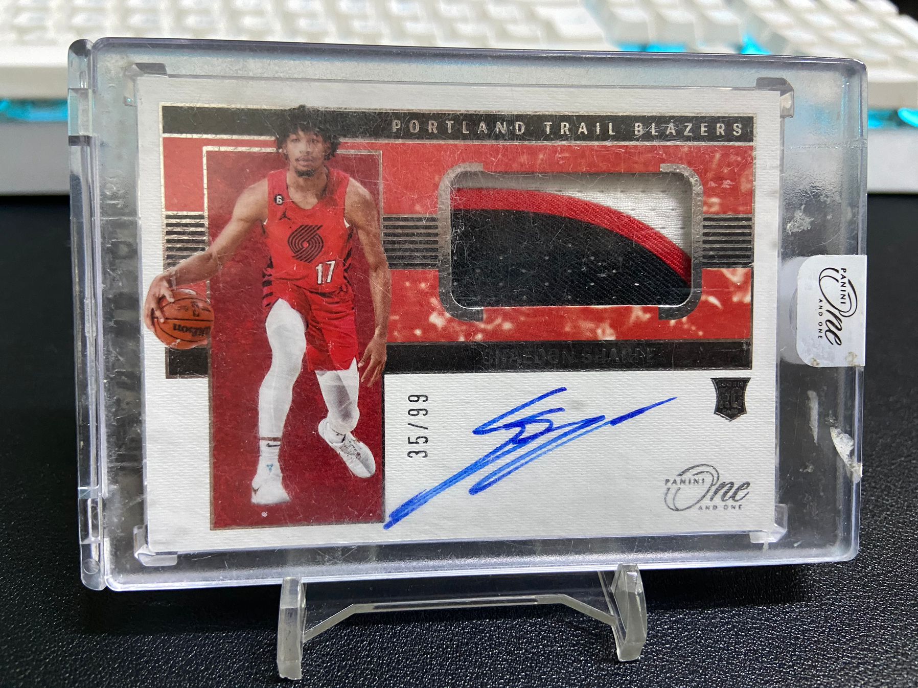 【浩行拍卖 截标预付82%】2022-23 panini one and one Shaedon Sharpe 开拓者 谢登 夏普 RC 新秀 ...