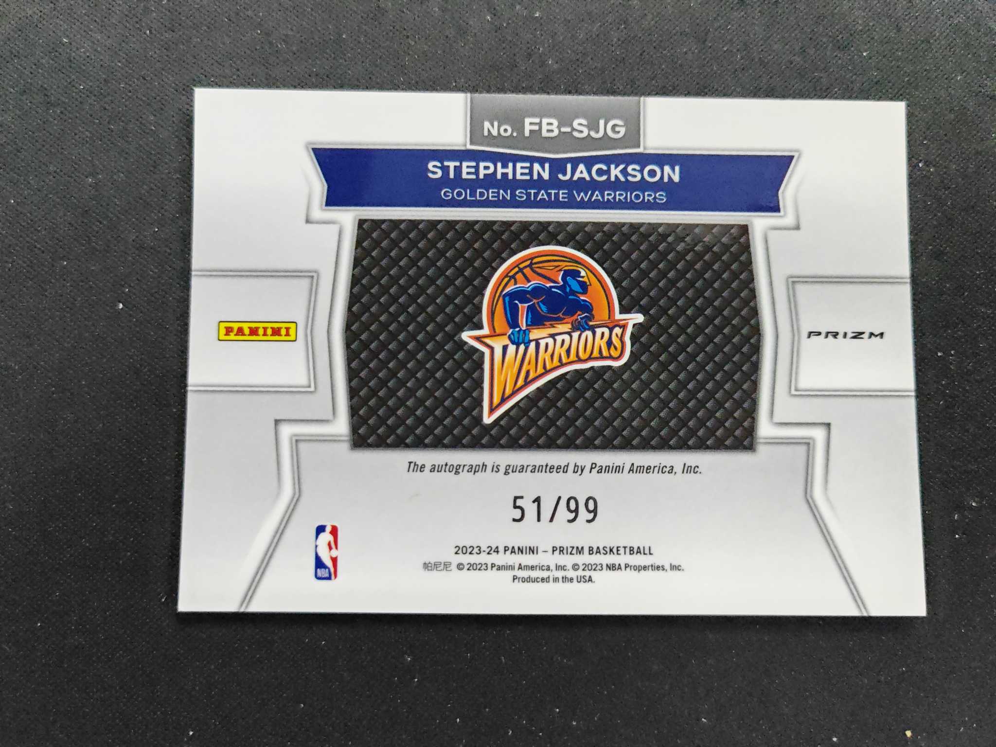2023-24 Panini Prizm Stephen Jackson SC球星卡 pz 勇士 斯蒂芬杰克逊 签字 红泡泡折 99编 卡品如 ...